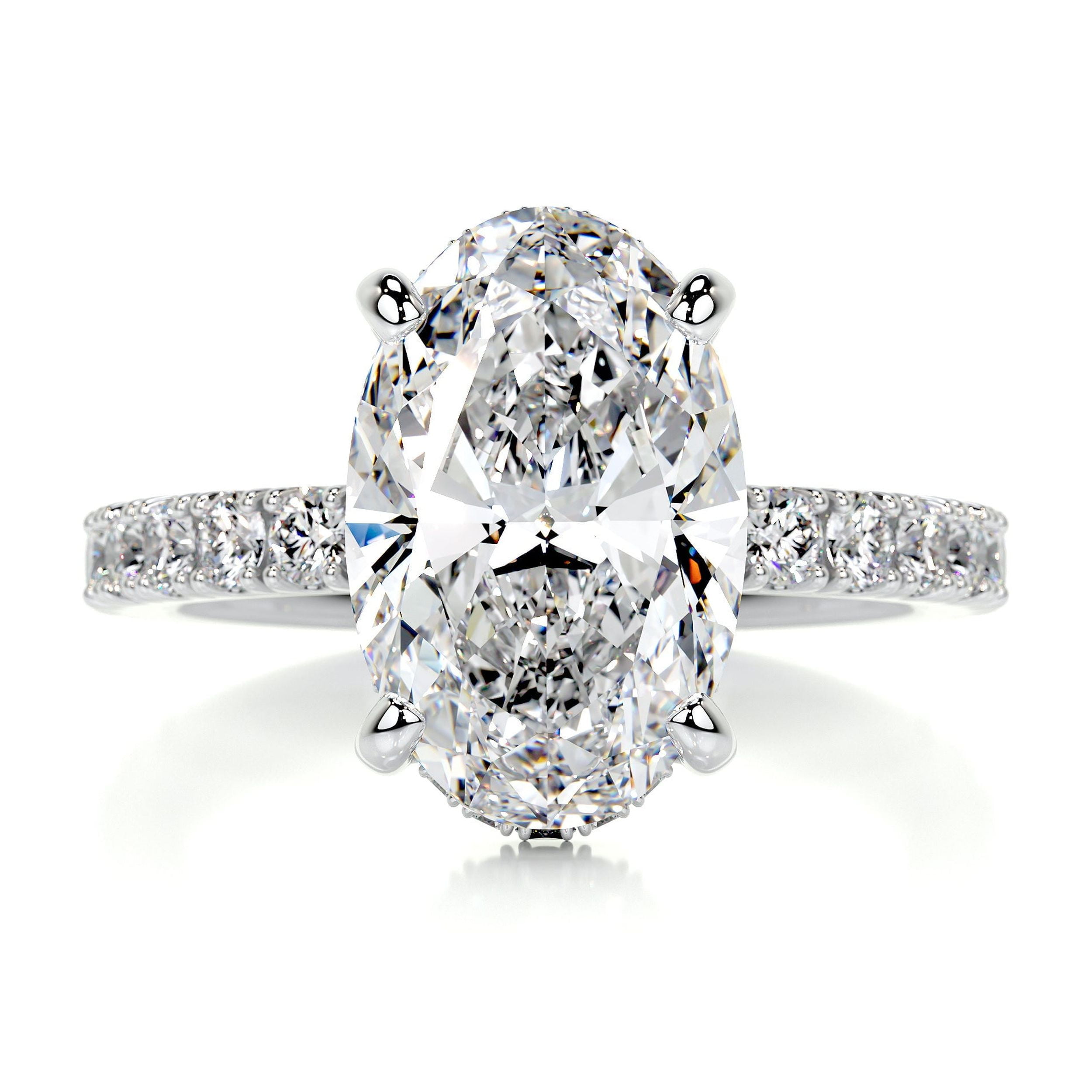 Vexa Jewel Refined 2.1 Ct Oval Cut Hidden Halo Eternity Band Diamond ...