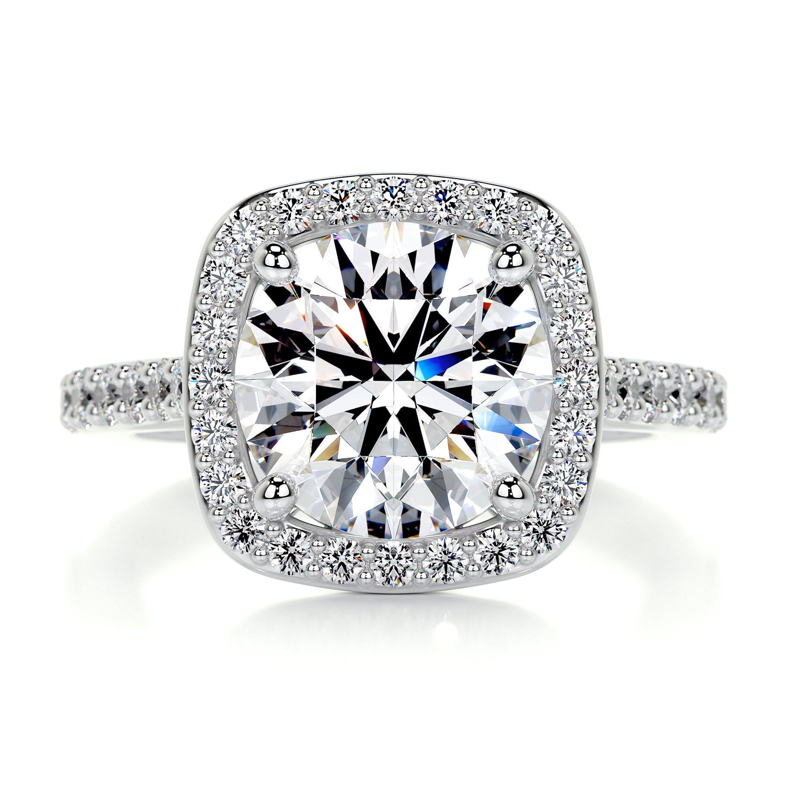 Vexa Jewel Wedding Ring - 14K White Gold Plated Diamond Ring for Her ...