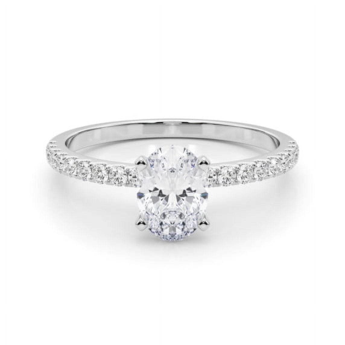 Vexa Jewelry 14K White Gold Plated 1.8 Ct Oval Cut Engagement Ring ...