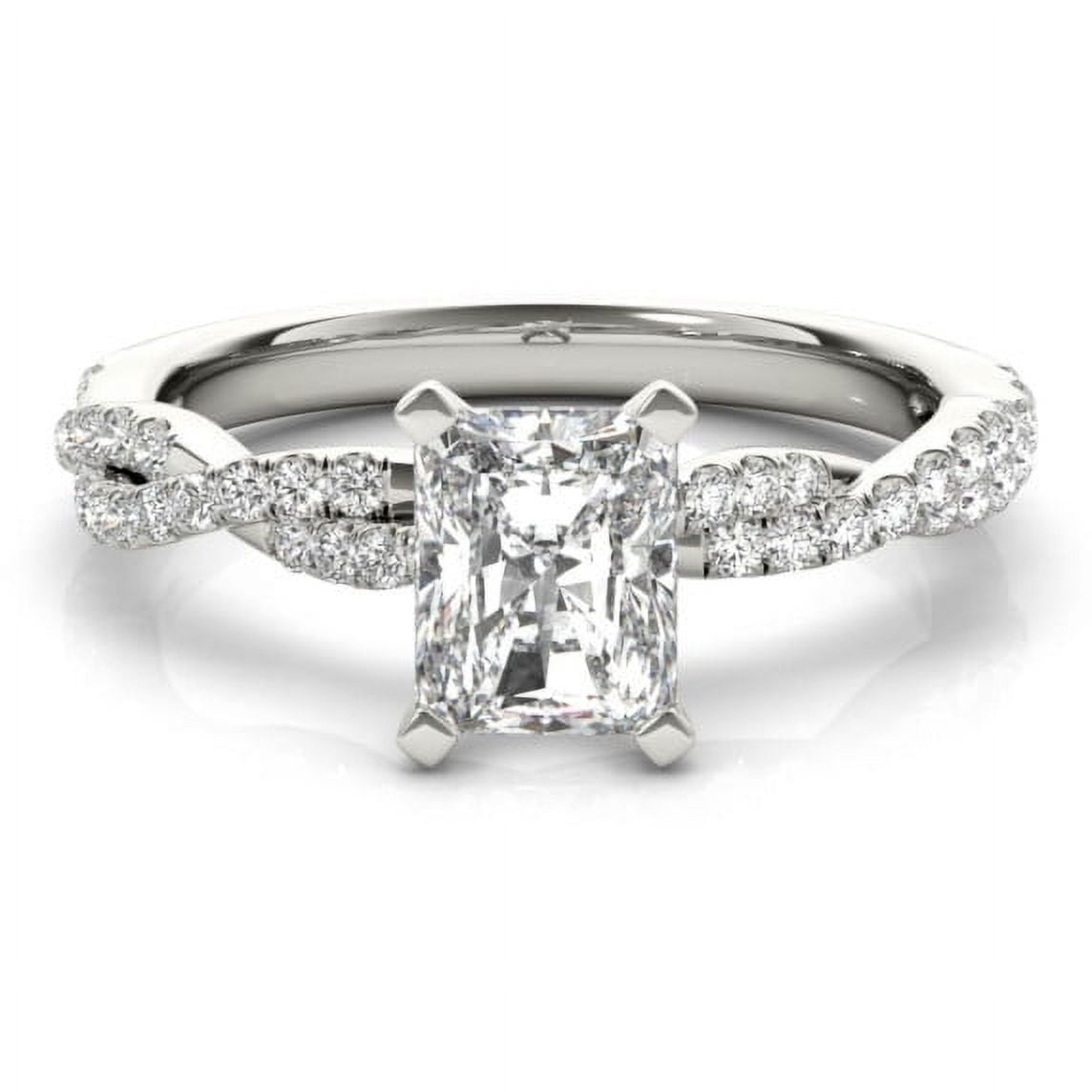 Vexa Jewelry 14K White Gold Plated 1.8 Ct Radiant Cut Solitaire with ...