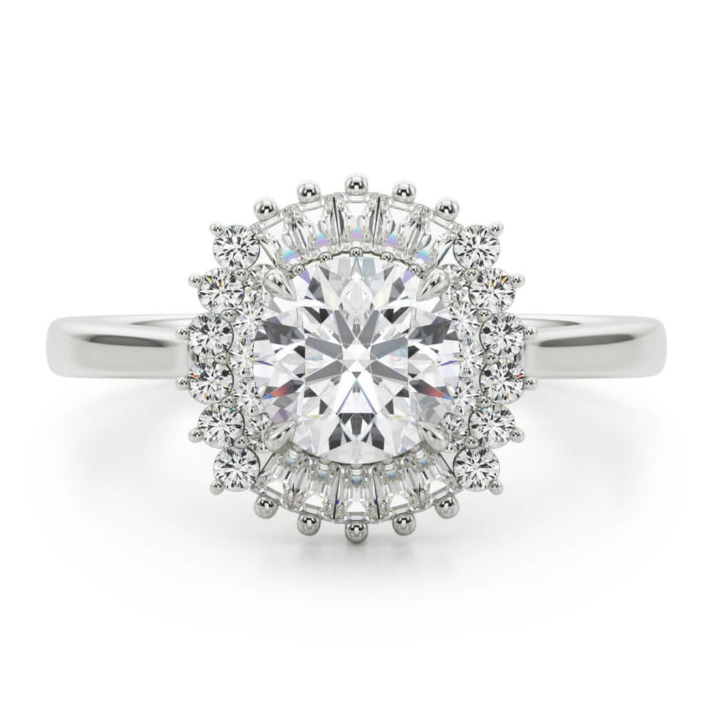 Vexa Jewelry 2 Ct Brilliant Round Cut Sunburst Moissanite Ring for Her ...