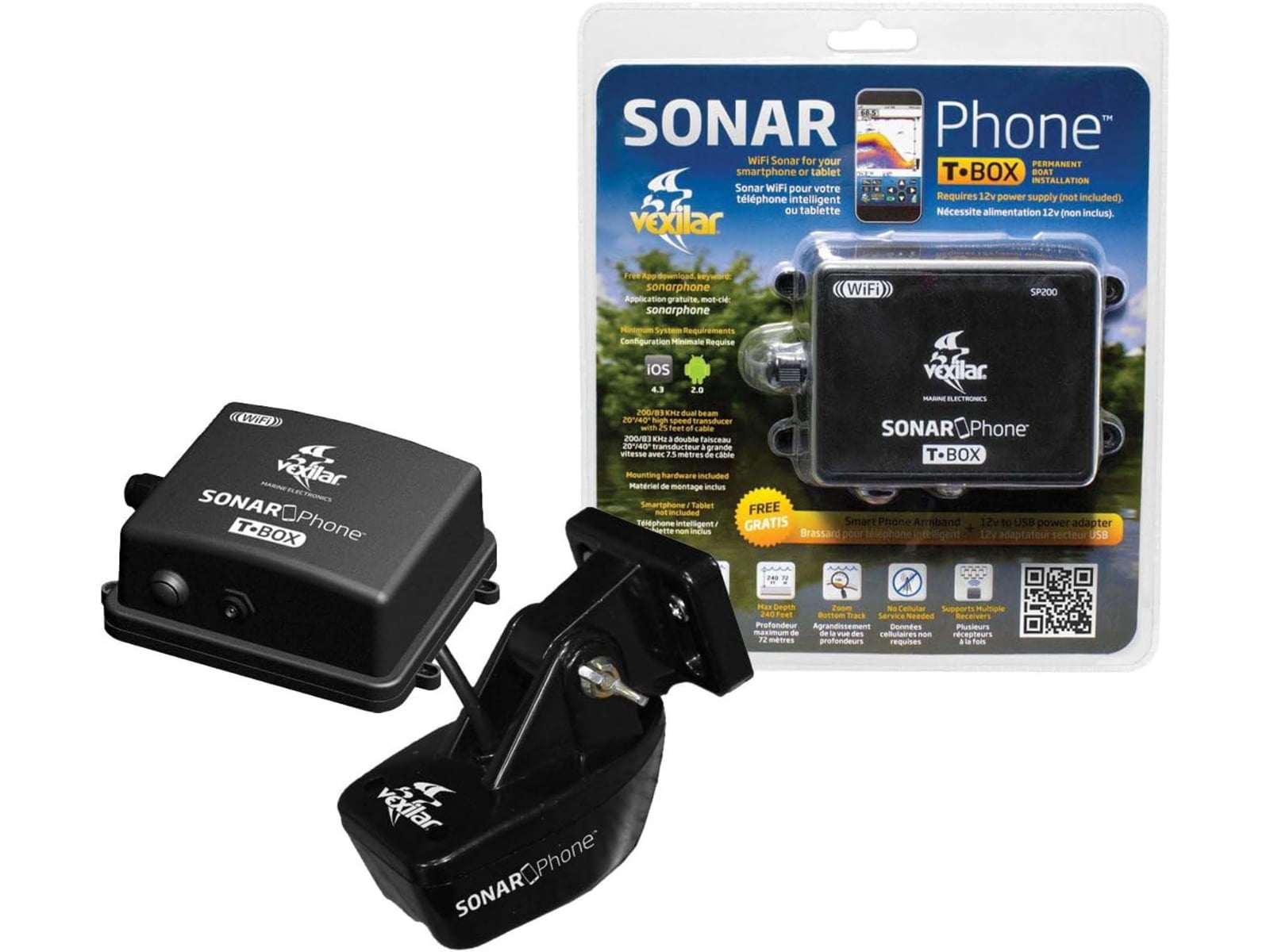 CWR Electronics Vexilar SonarPhone SP200, Wireless Fish Finder, Dual ...