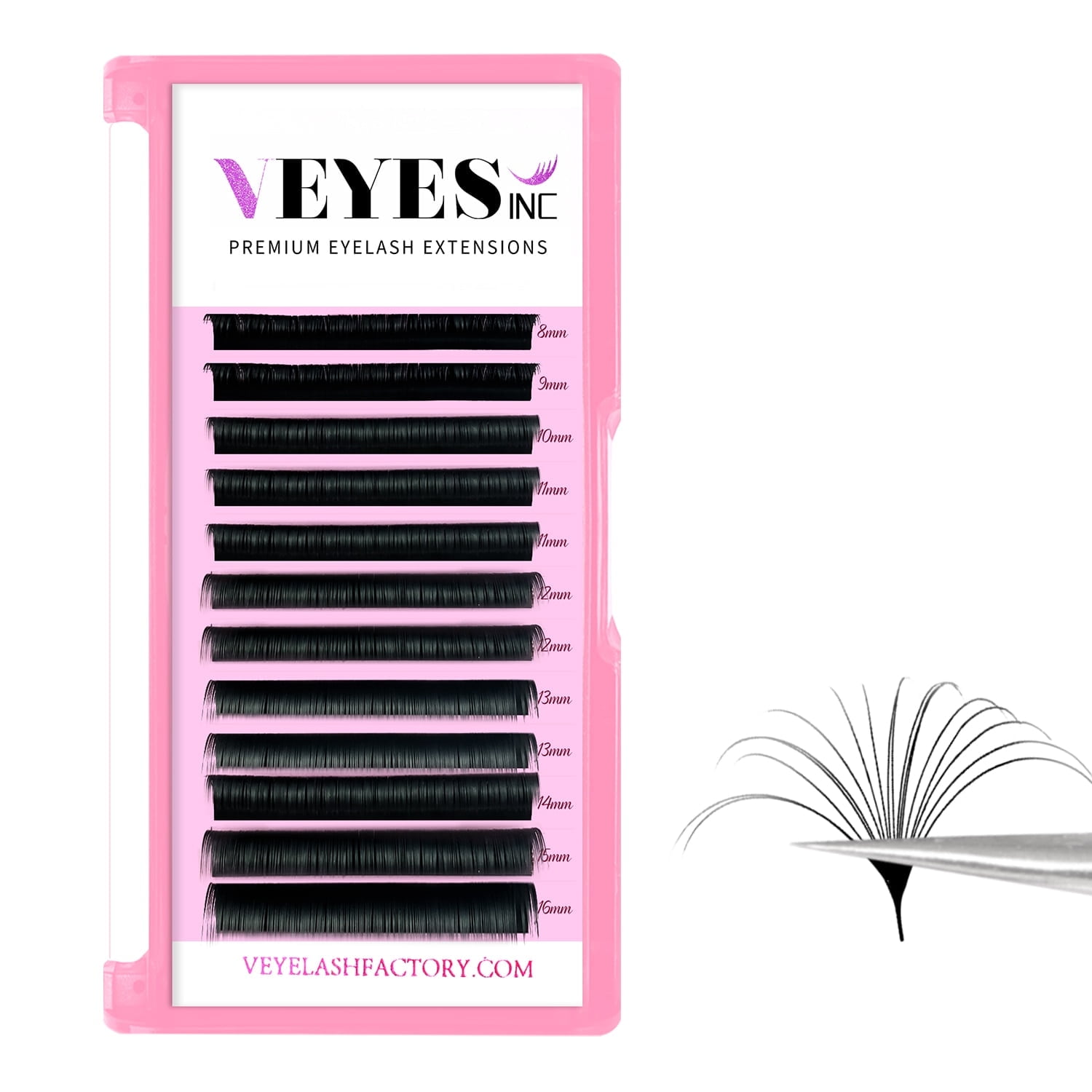 Veyes Inc 0.03mm D Curl Easy Fanning Eyelash Extensions Veyelash Russian Volume Lashes Fast ...