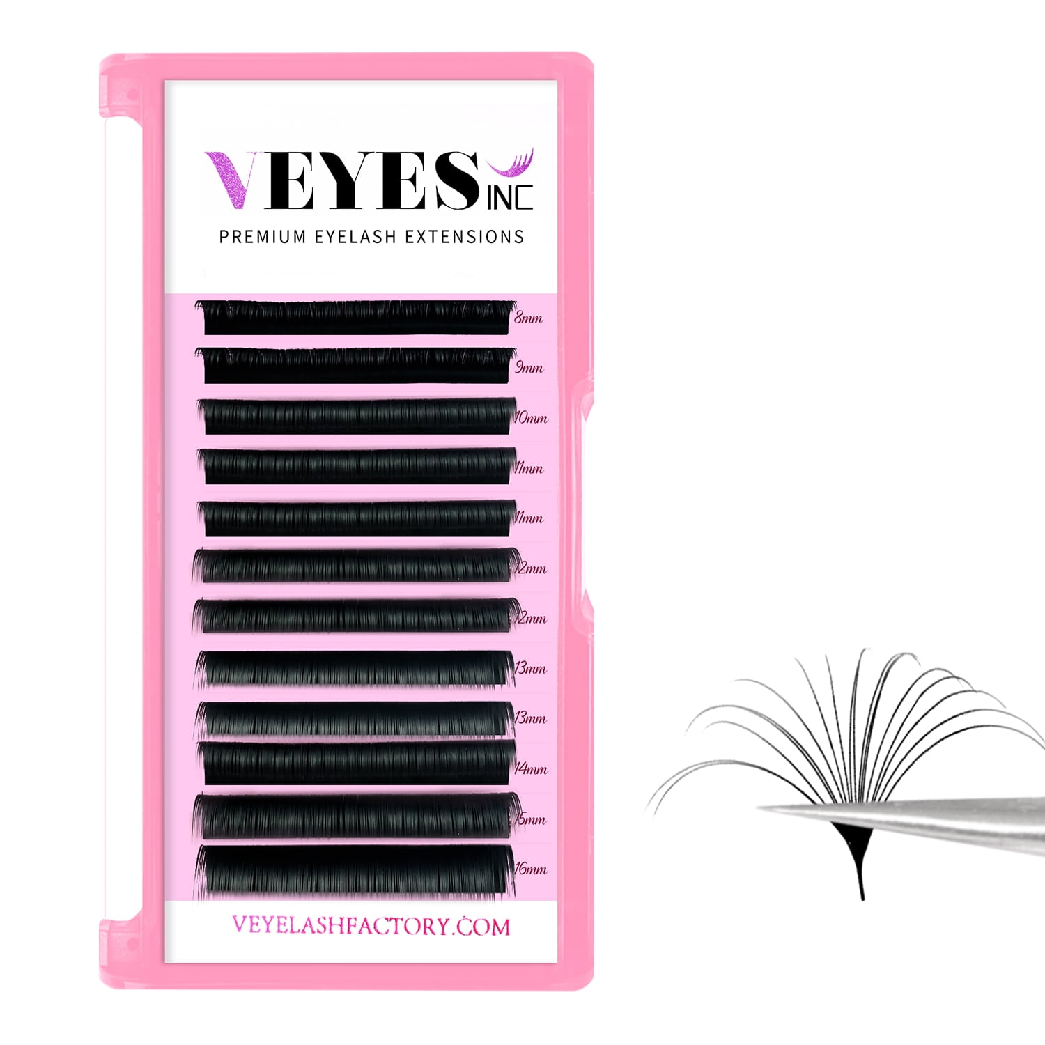 Veyes Inc 0.07mm D Curl Easy Fanning Eyelash Extensions Veyelash ...