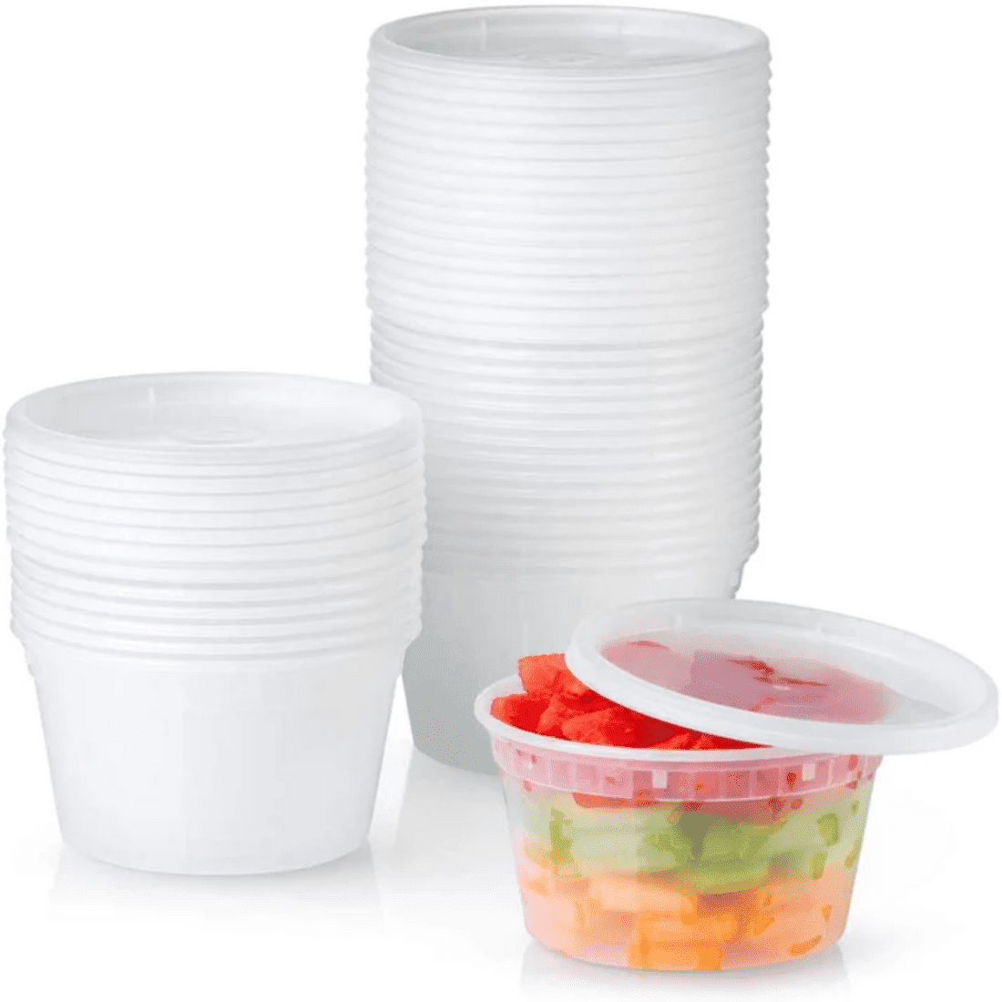 Vezee 16oz Deli Containers with Lids BPA-Free Plastic Food Storage ...