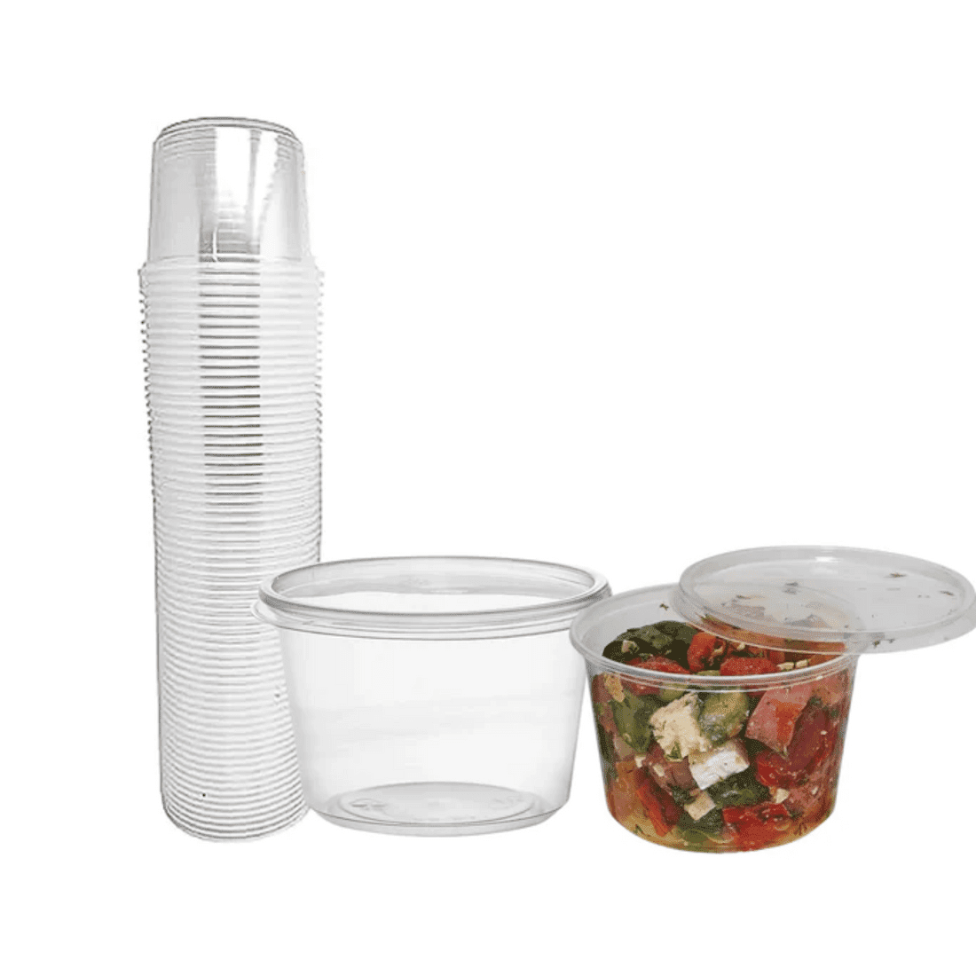 Vezee 16oz Lightweight Deli Containers with Lids BPA-Free Plastic Food ...