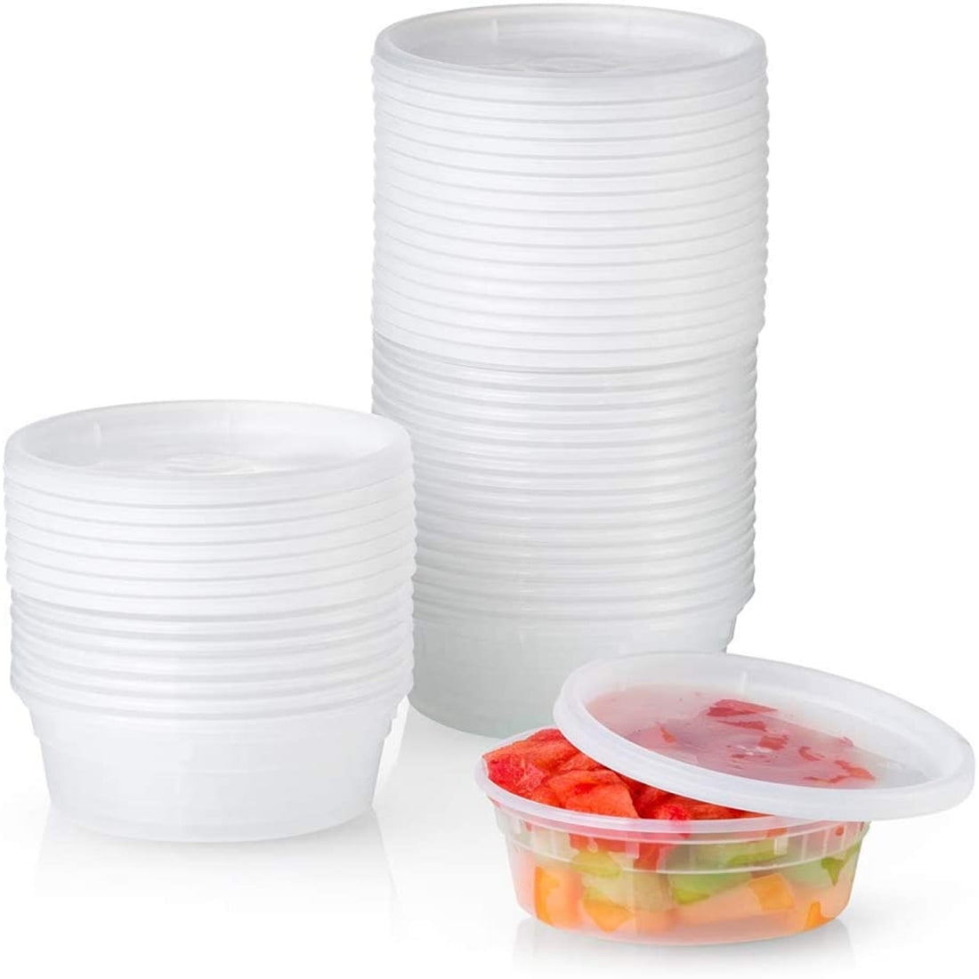 Vezee 8oz Deli Containers with Lids Leakproof BPA-Free Plastic Food ...