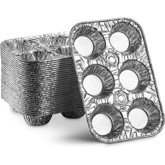 Vezee Muffin Pan | 6-Cup Cupcake Aluminum Pans Favorite Muffin Tin Size ...