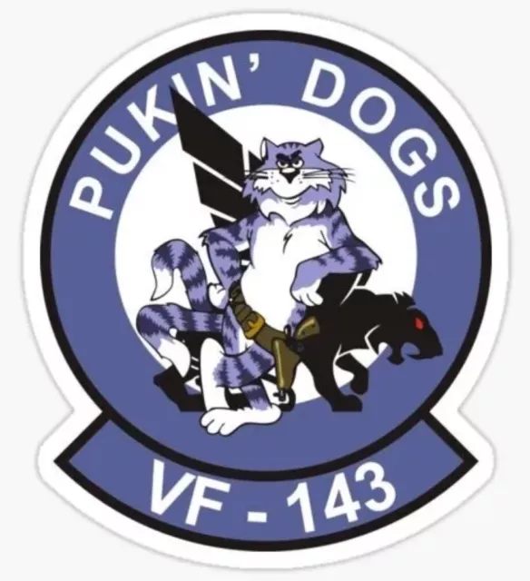 Vf-143 Pukin Dogs F-14 Tomcat Logo Sticker Sticker Baseball Sticker ...