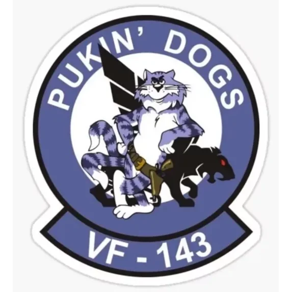 Vf-143 Pukin Dogs F-14 Tomcat Logo Sticker Sticker Baseball Sticker ...