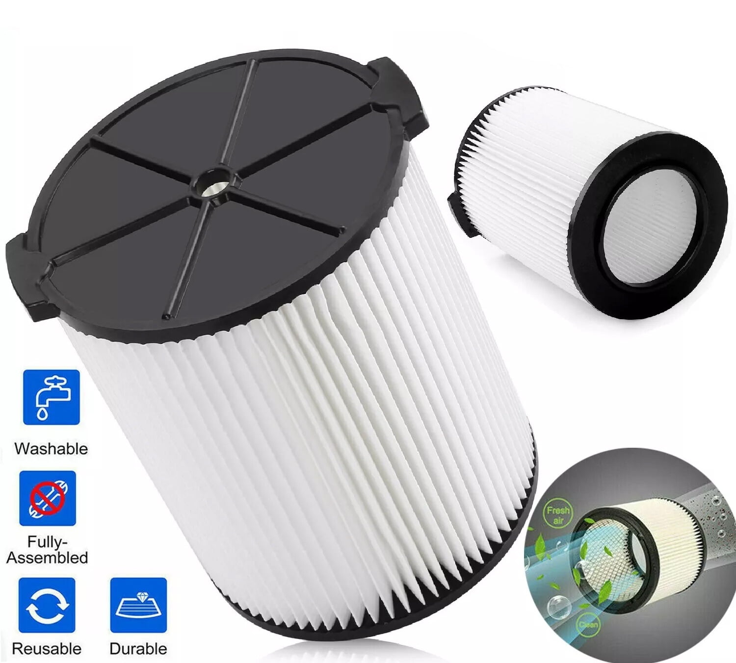 Vf4000 Replacement Filter, Fit for RIDGID 72947 5-20 Gallon Wet/Dry ...