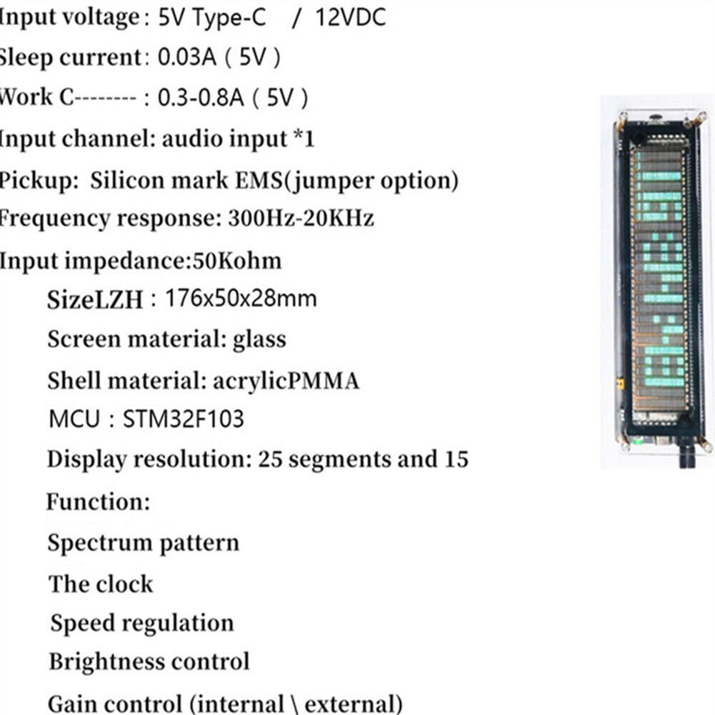 Vfd2515 Audio Spectrum Analyzer Vfd Sound Control Music Level Display ...