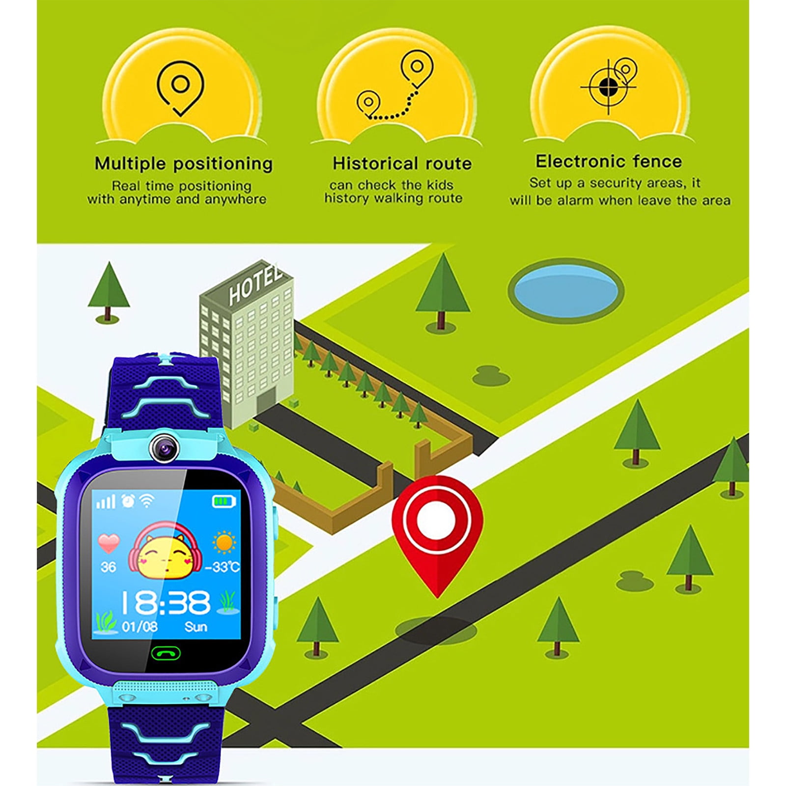 Vfedsrsge Children's Smart Watch Supports Plug-in Card, Music Shooting ...