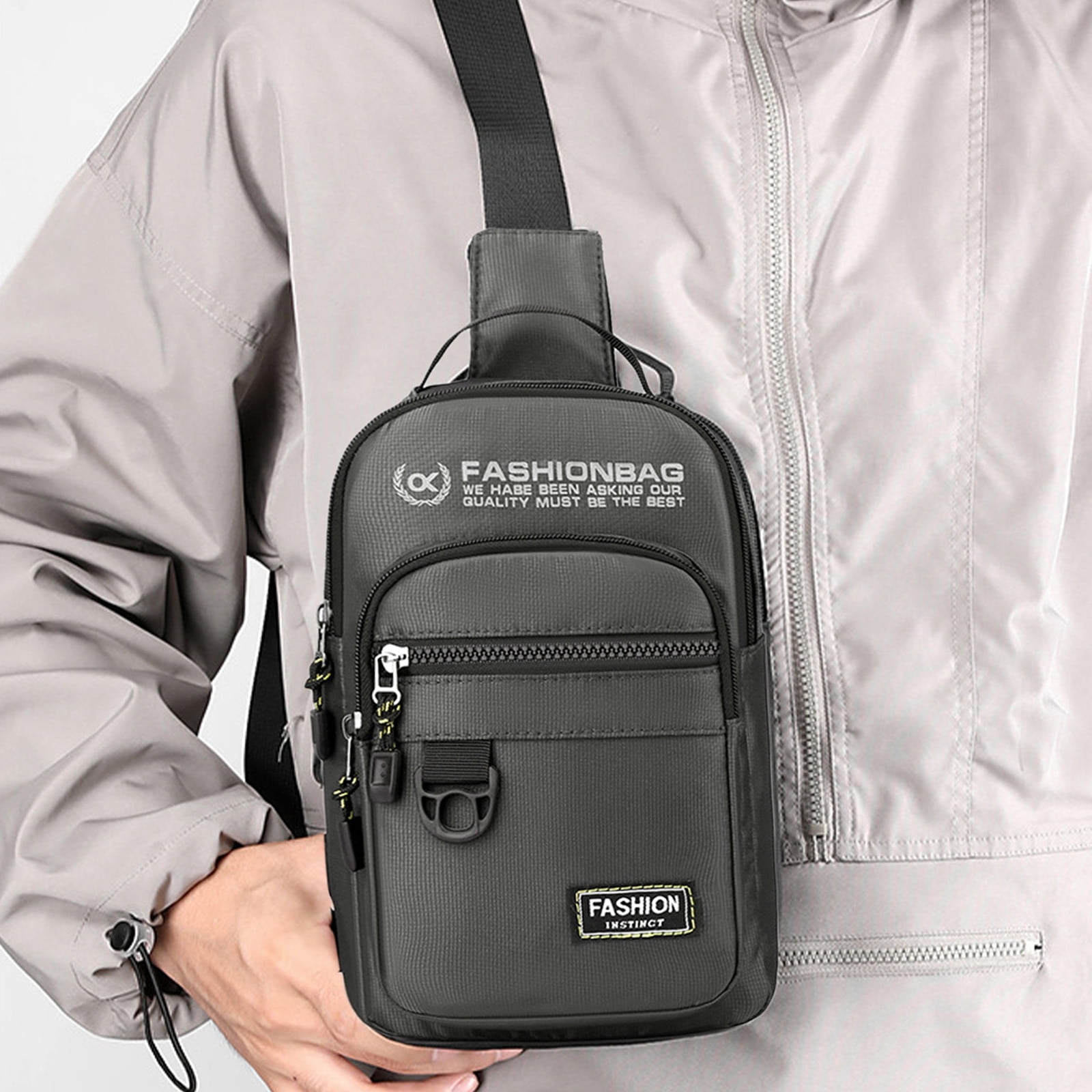 Vfedsrsge Gray Crossbody Sling Bags for Women, Men,Waterproof Shoulder ...