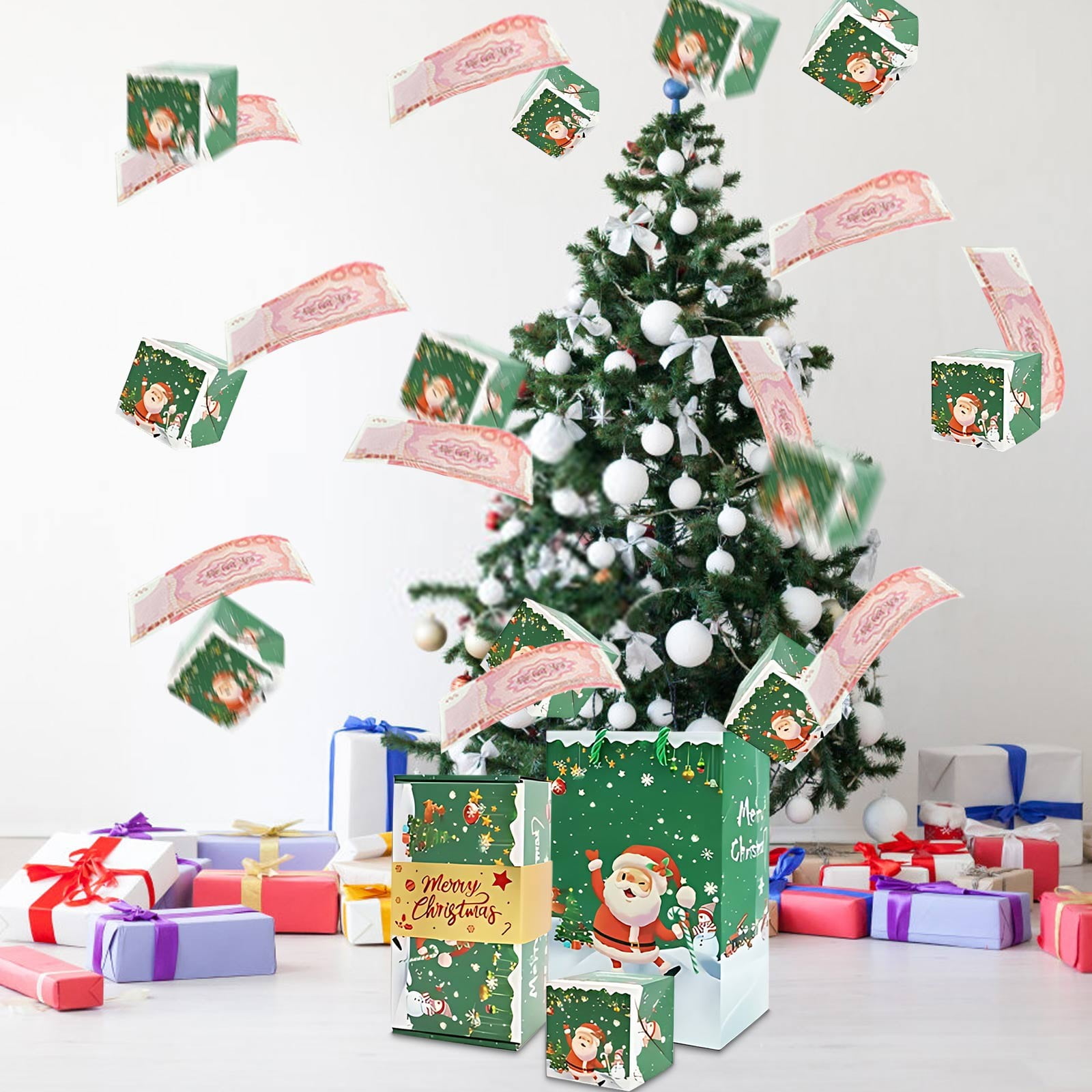 Vfedsrsge Green Surprise Gift Box Explosion, Merry Christmas Surprise ...