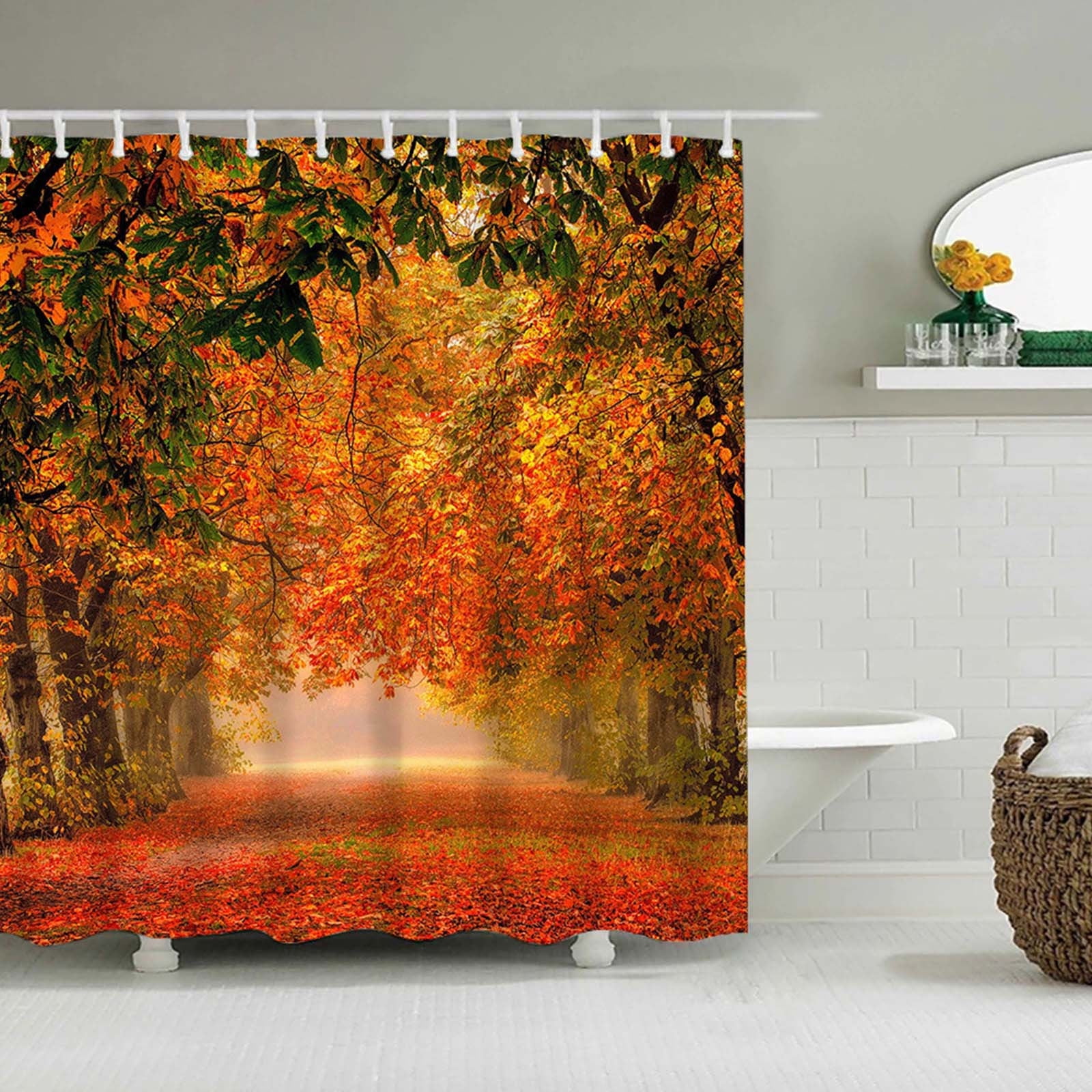 Vfedsrsge Modern Farmhouse Tree Print Shower Curtain Waterproof ...