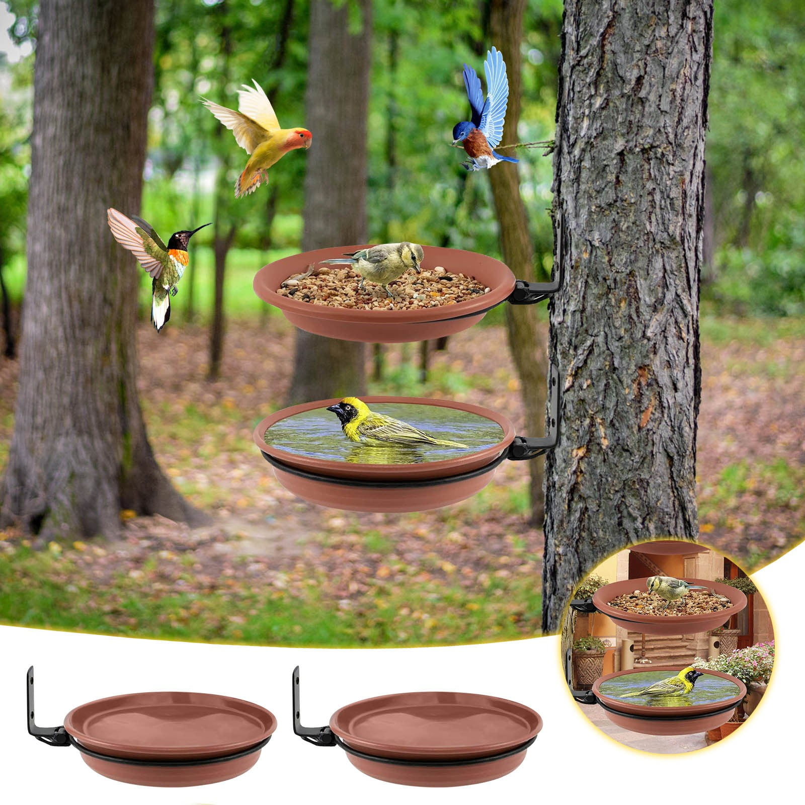 Vfedsrsge Outdoor Garden Hanging Bird Feeder with 90 Degree Folding ...