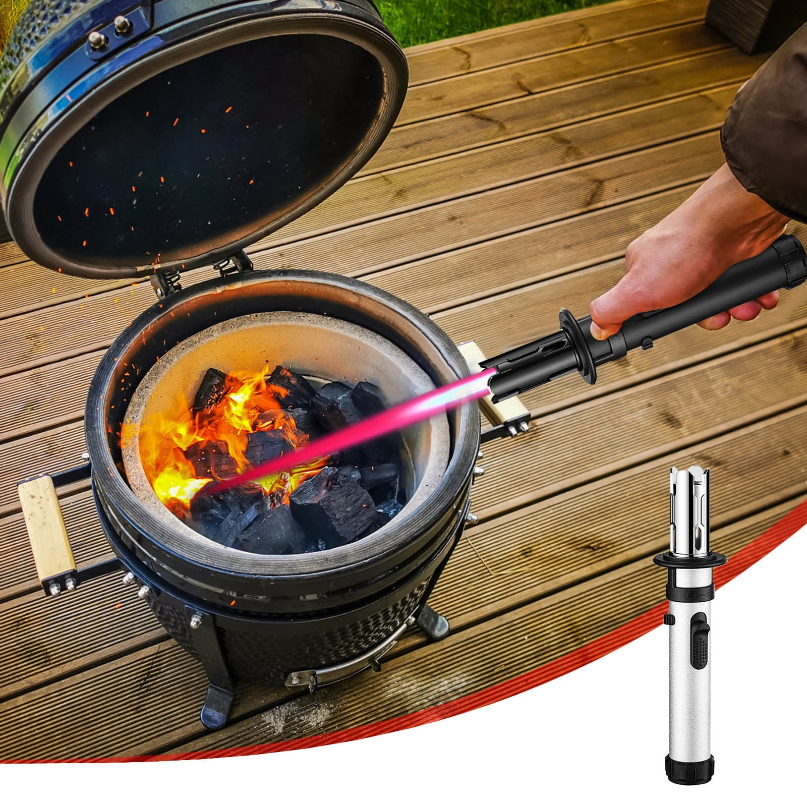 Vfedsrsge Outdoor Red Flame Inflatable Lighter, High Temperature Flame ...