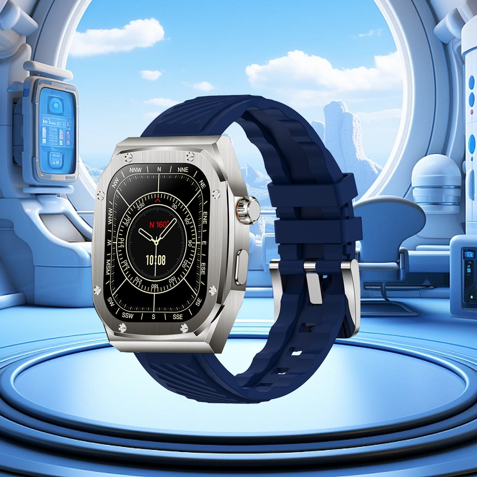 Vfedsrsge Smart Watch Multifunction HD Rectangular Screen, Wireless ...