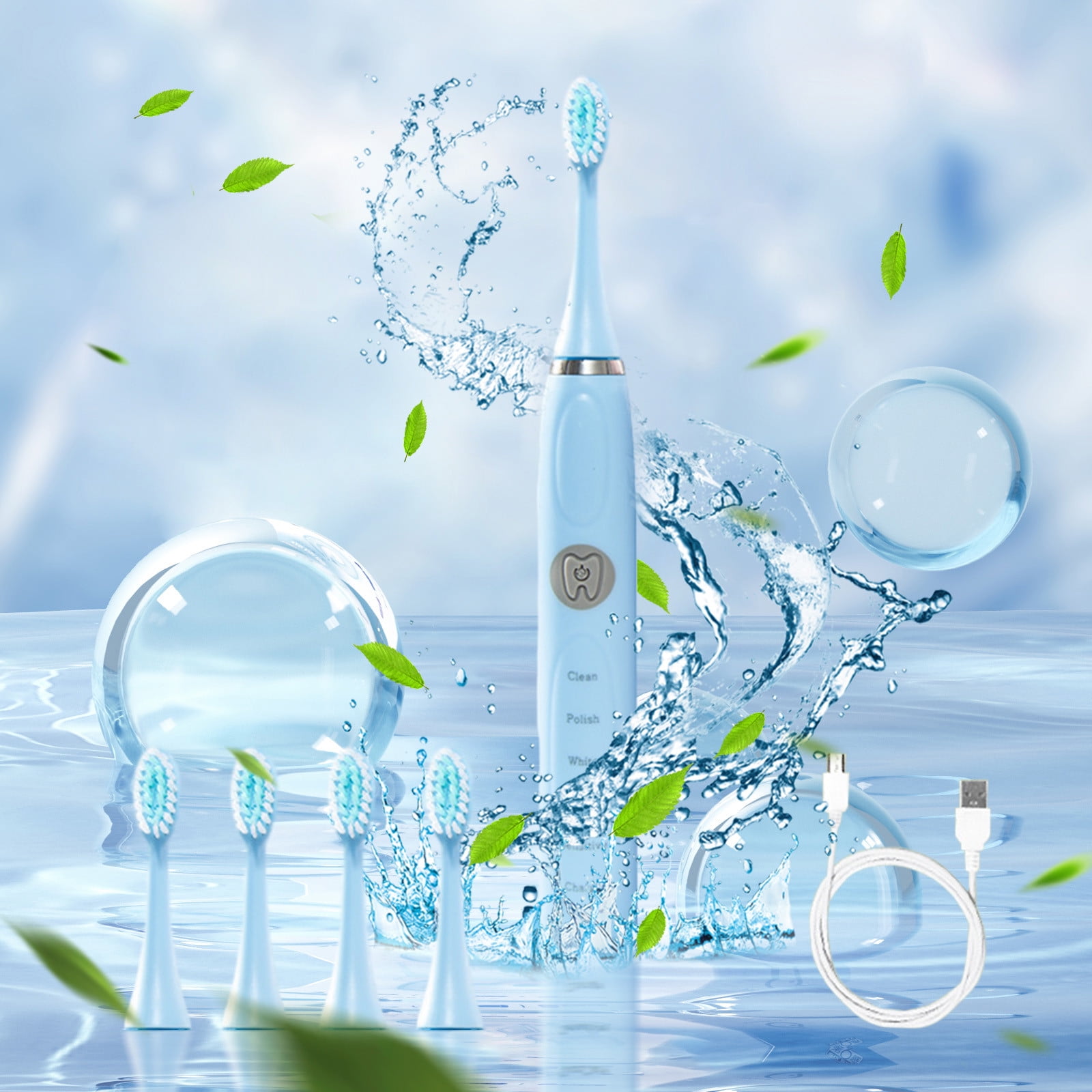 Vfedsrsge Toothbrush with 5 Replaceable Heads and Box, Automatic Tooth ...