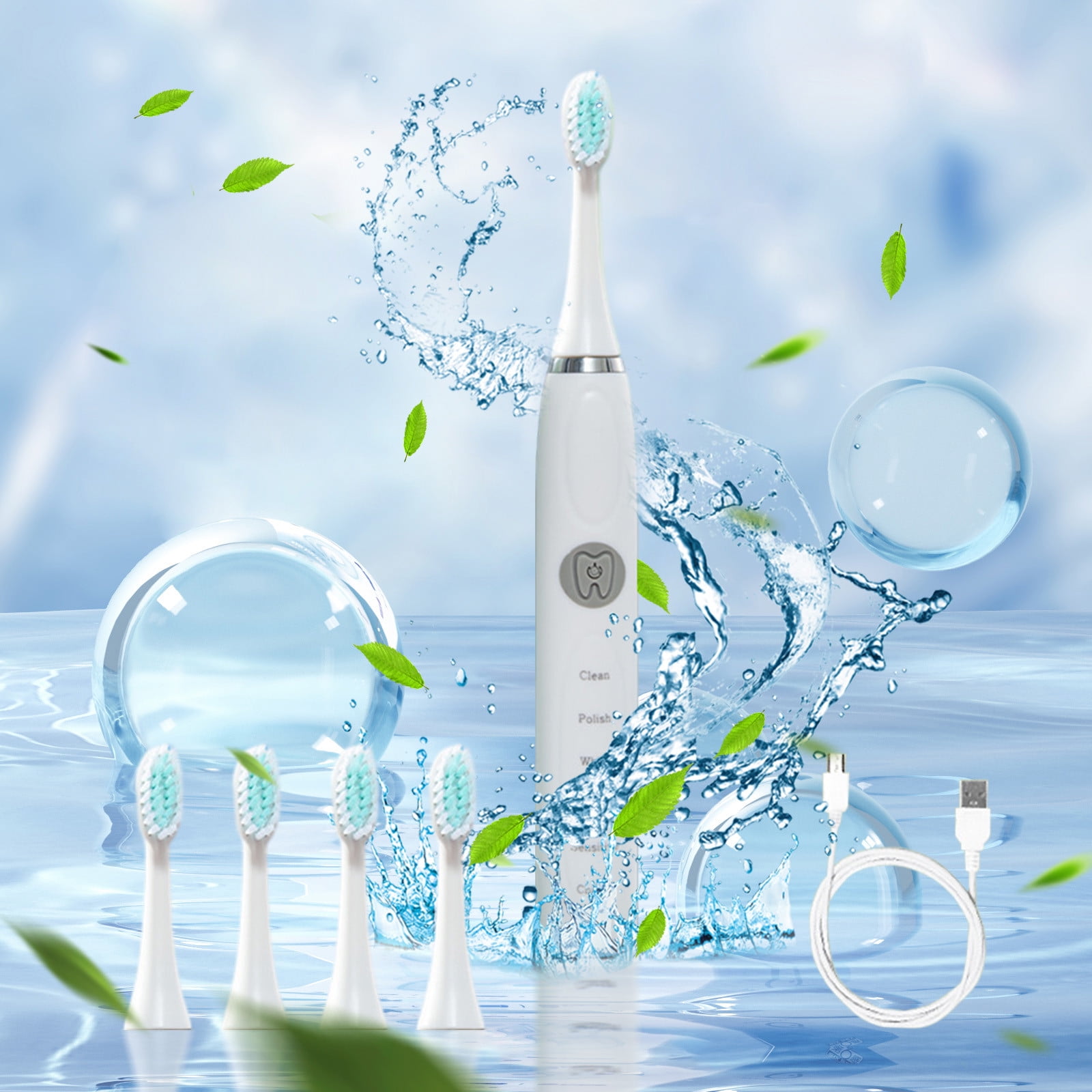 Vfedsrsge Toothbrush with 5 Replaceable Heads and Box, Automatic Tooth ...