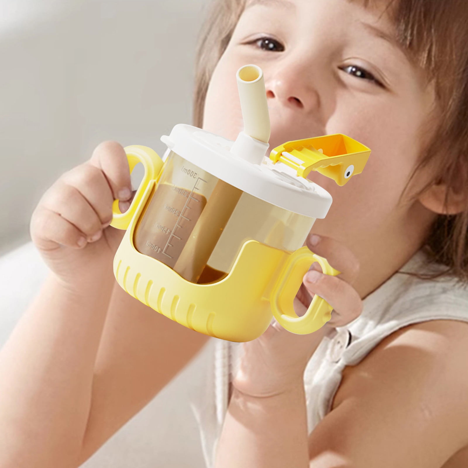 Vfedsrsge Weighted Straw Drinking Cup with Fliptop Straw, Sippy Cup ...
