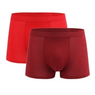 VgaVtl Mens Boxers Ice Silk Big Mens Plus Size Underwear Plain Seamless ...