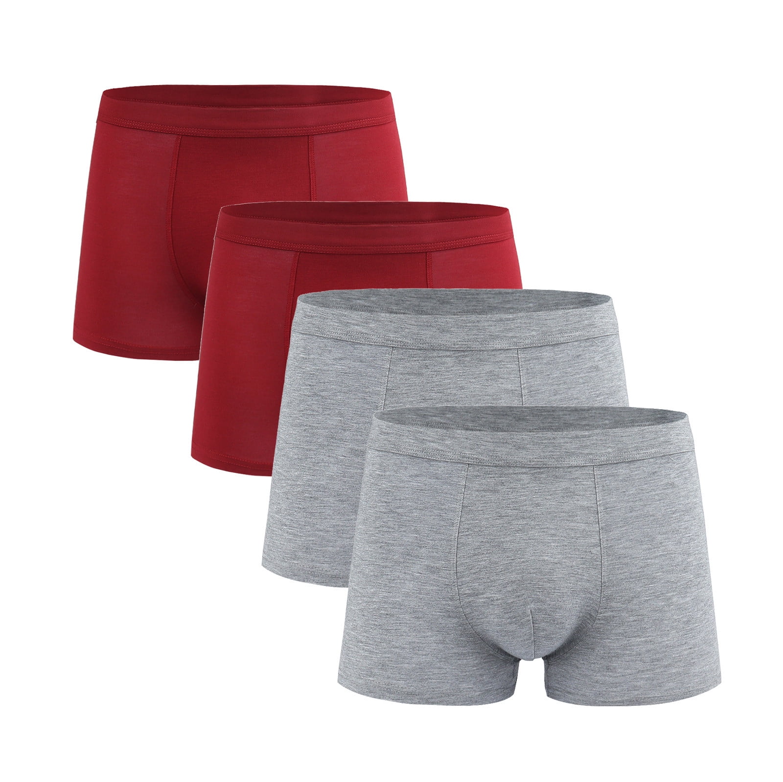 VgaVtl 4 PC Boxers for Men Big Sports Mens Underpants Solid Color Boxer ...