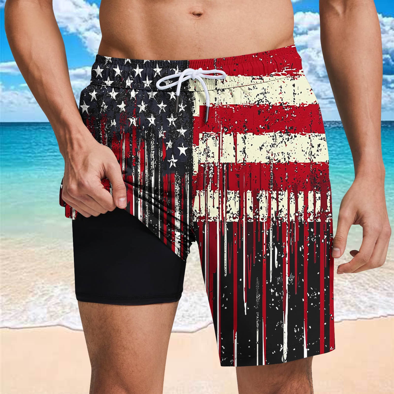 VgaVtl Beach Men Shorts Summer Mens Shorts Plus Size Soft Regular ...