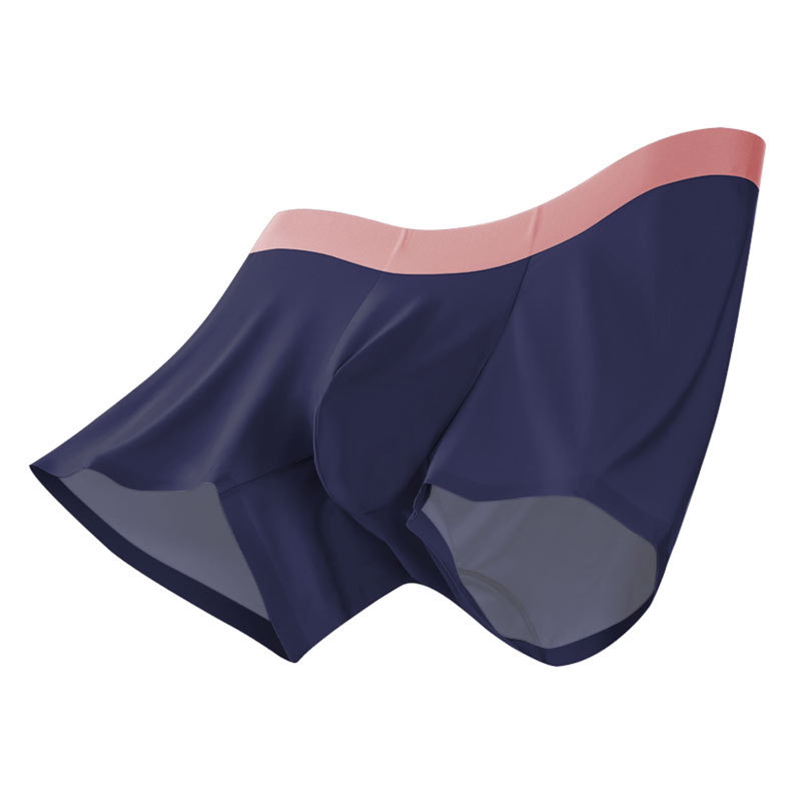 VgaVtl Boxers Men Silk Big Mens Underwear Plus Size Seamless Sports Plain Boxer Briefs ...