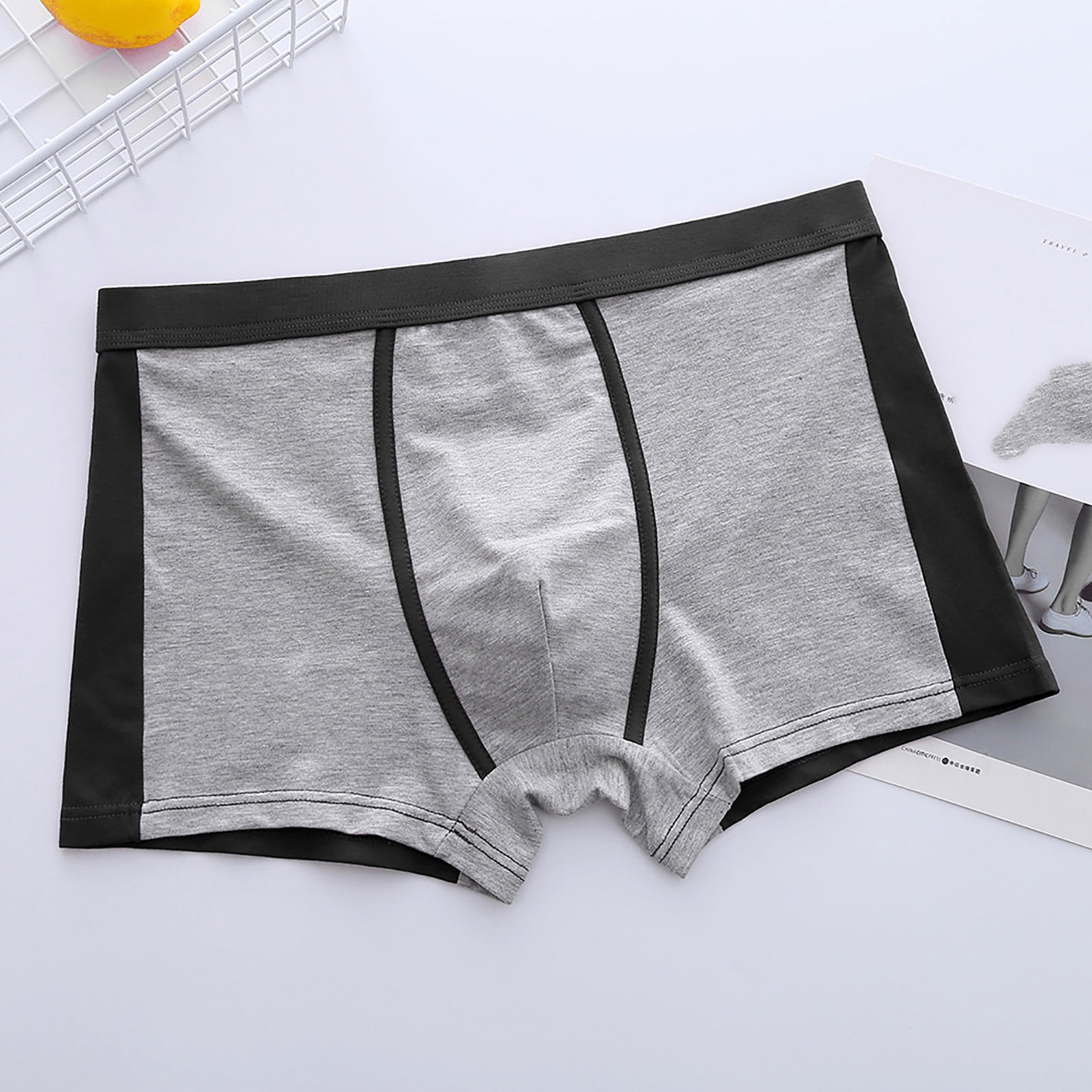 VgaVtl Boxers for Men Big Cotton Mens Underpants Solid Boxer Briefs ...