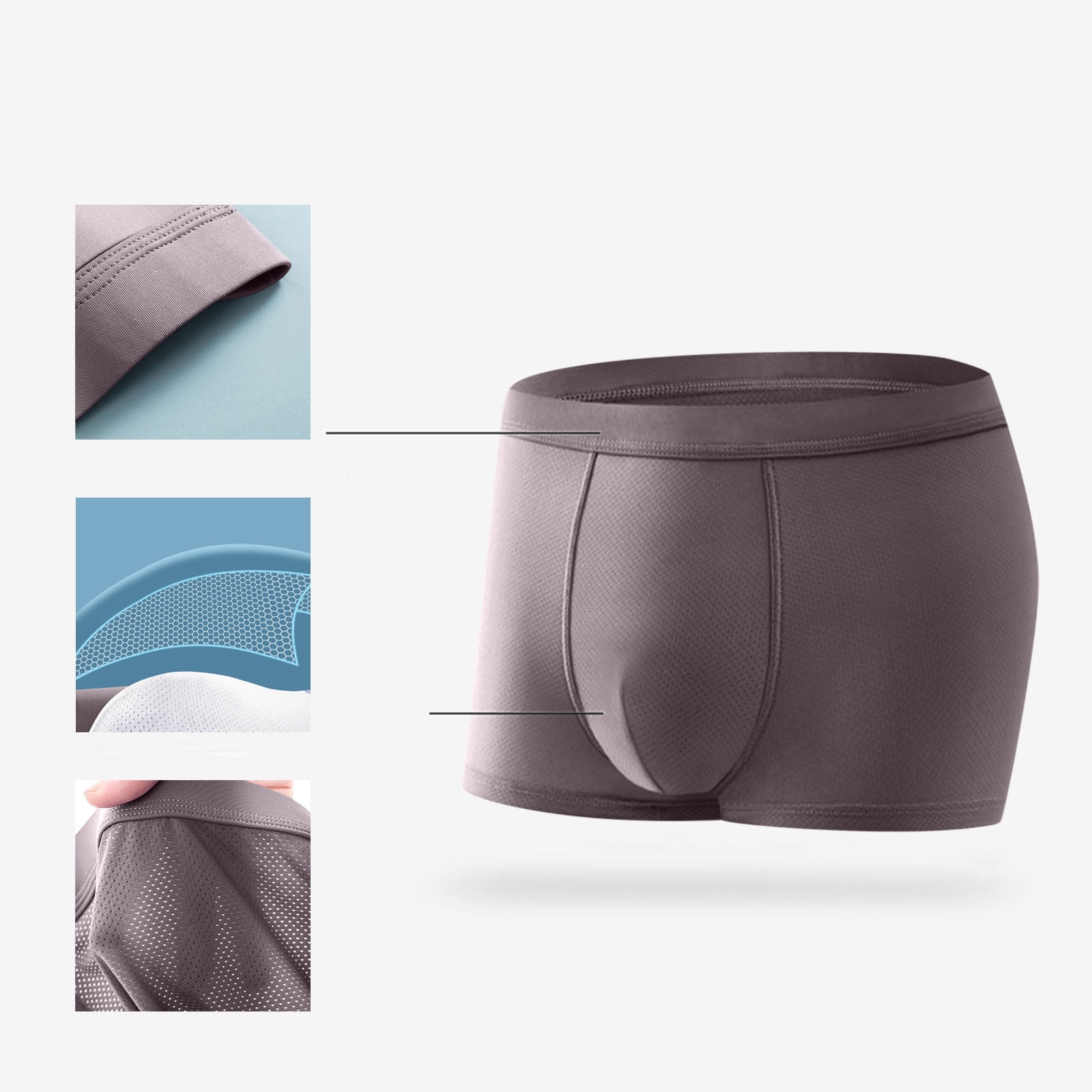 VgaVtl Boxers for Men Ice Silk Big Mens Plus Size Underwear Soft Boxer ...
