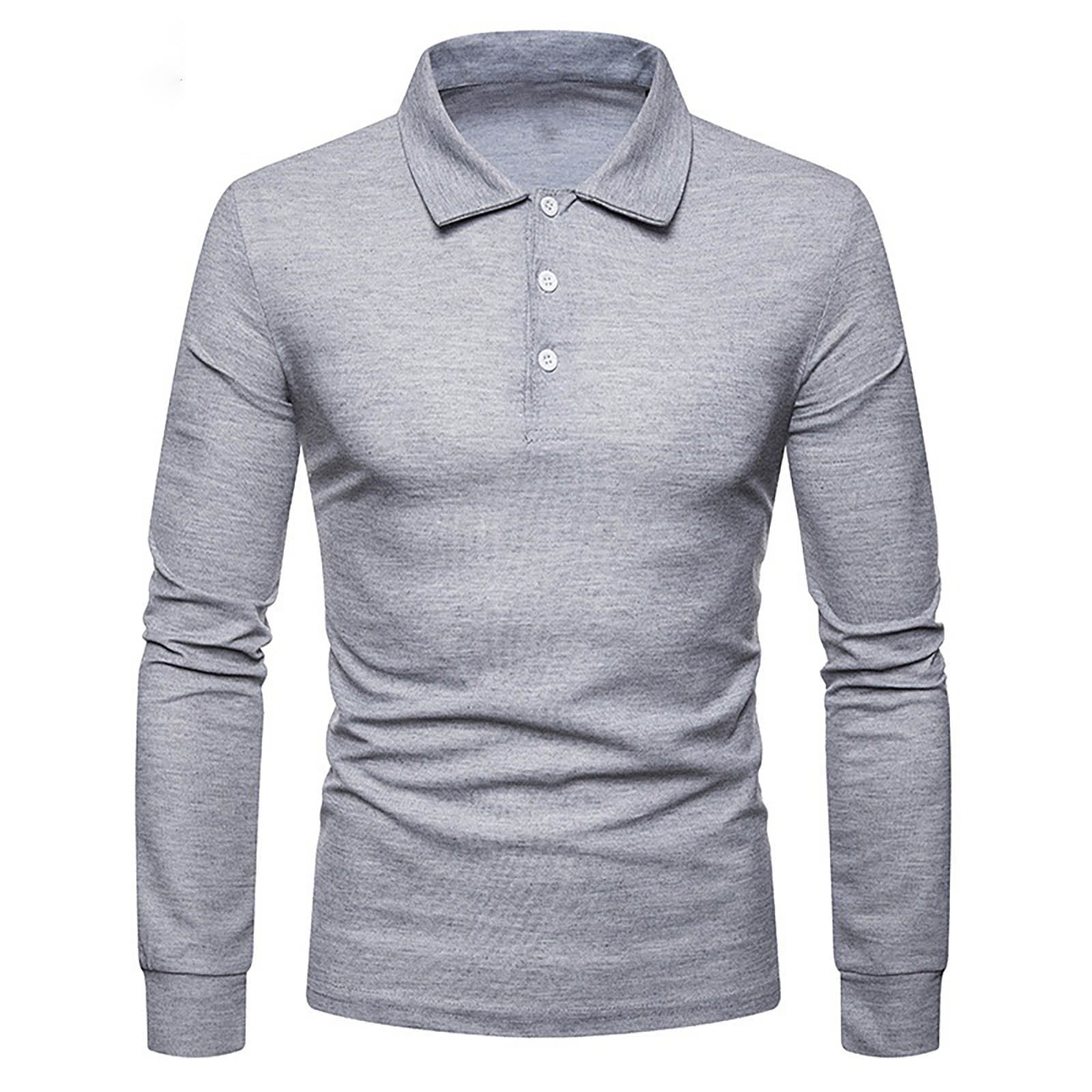 VgaVtl Fall Polo Shirts for Men Casual Long Sleeve Mens Shirts Button ...