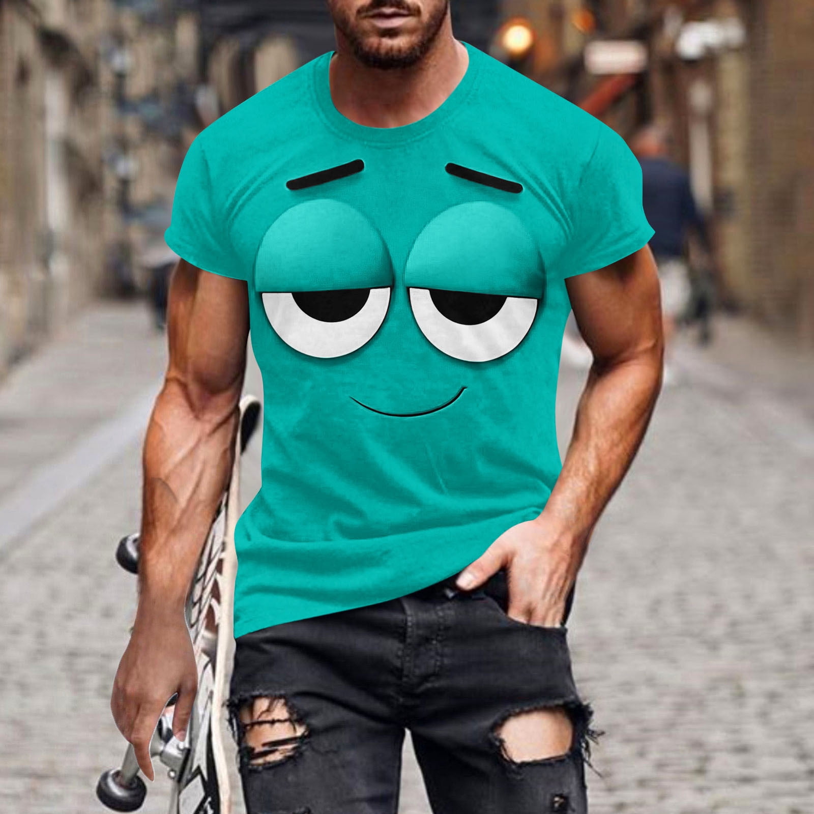 VgaVtl Funny Mens T Shirts Short Sleeve Summer Mens Shirts Blue Holiday ...