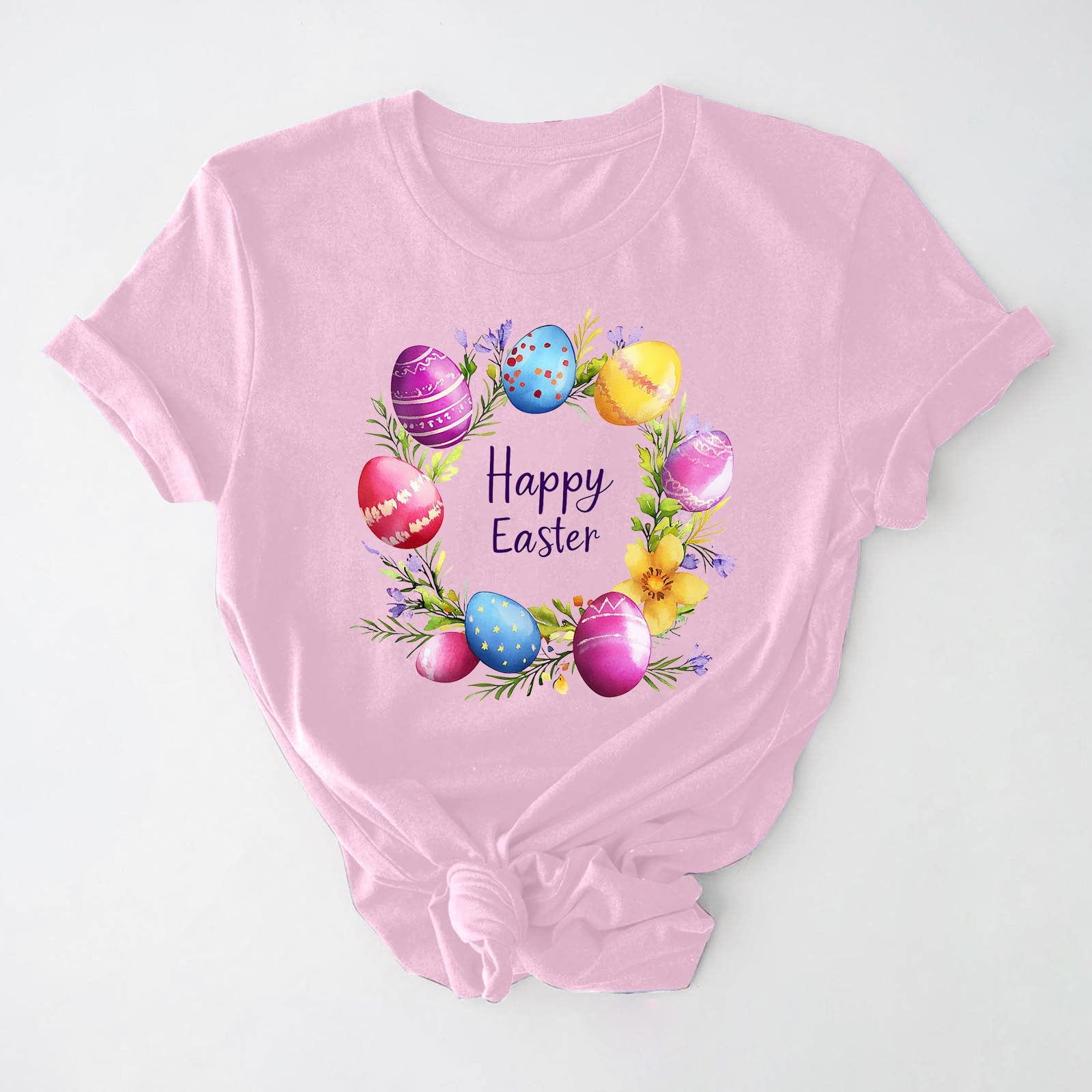 VgaVtl Graphic Womens Plus Tees Easter Short Sleeve Women's Plus Size ...