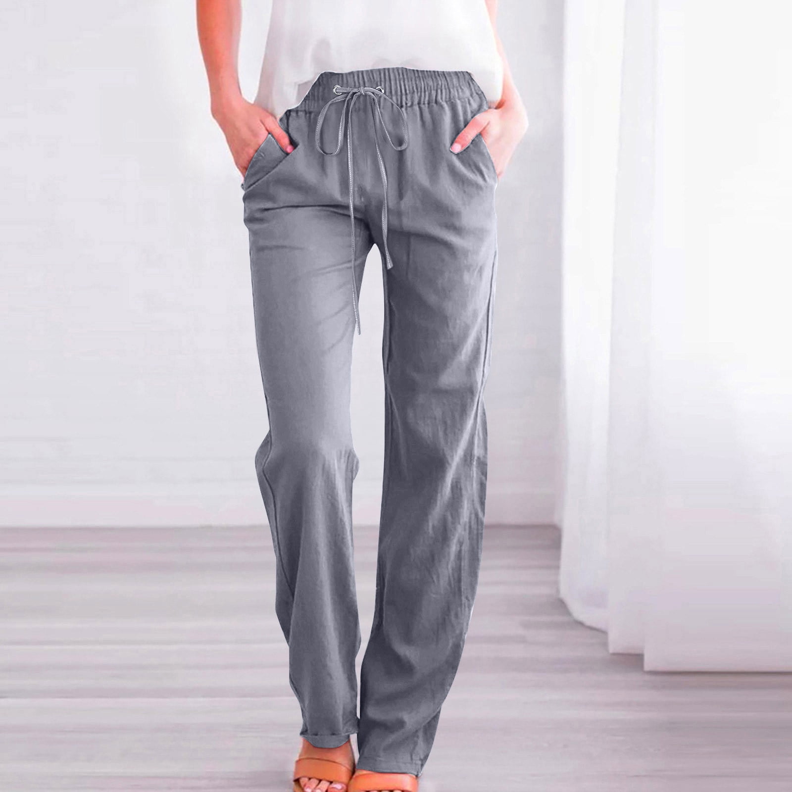 Odbmxy Gray Jeans for Women Under $5 Long Straight-Leg Womens Pants ...