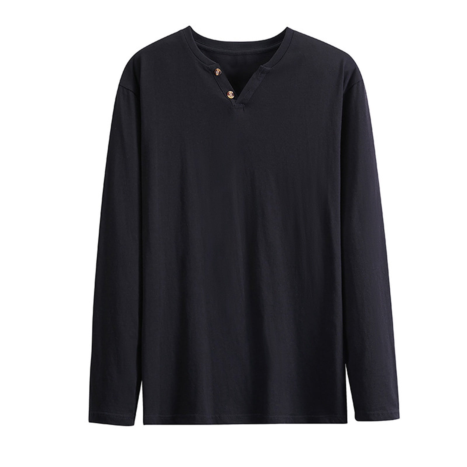 VgaVtl Long Sleeve Tee Shirts for Men Cotton V-Neck Clothing for Men ...