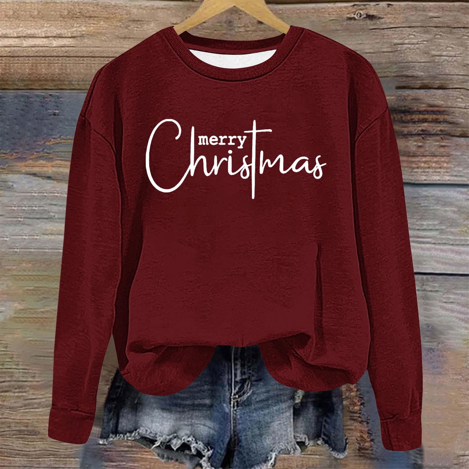 VgaVtl Merry Sweatshirts for Women Red Plus Size Sweatshirts for Women ...