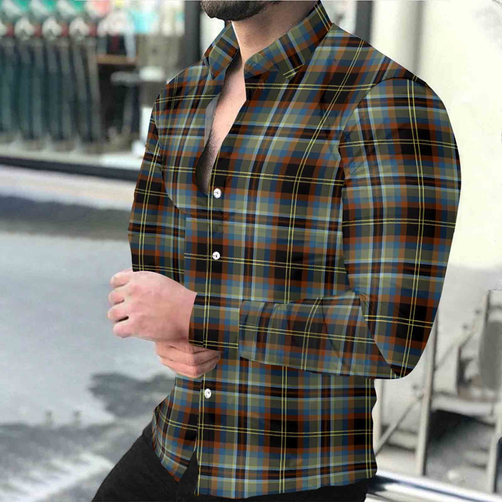 VgaVtl Plaid Mens Shirts Long Sleeve Collared Clothes for Men Shirts ...