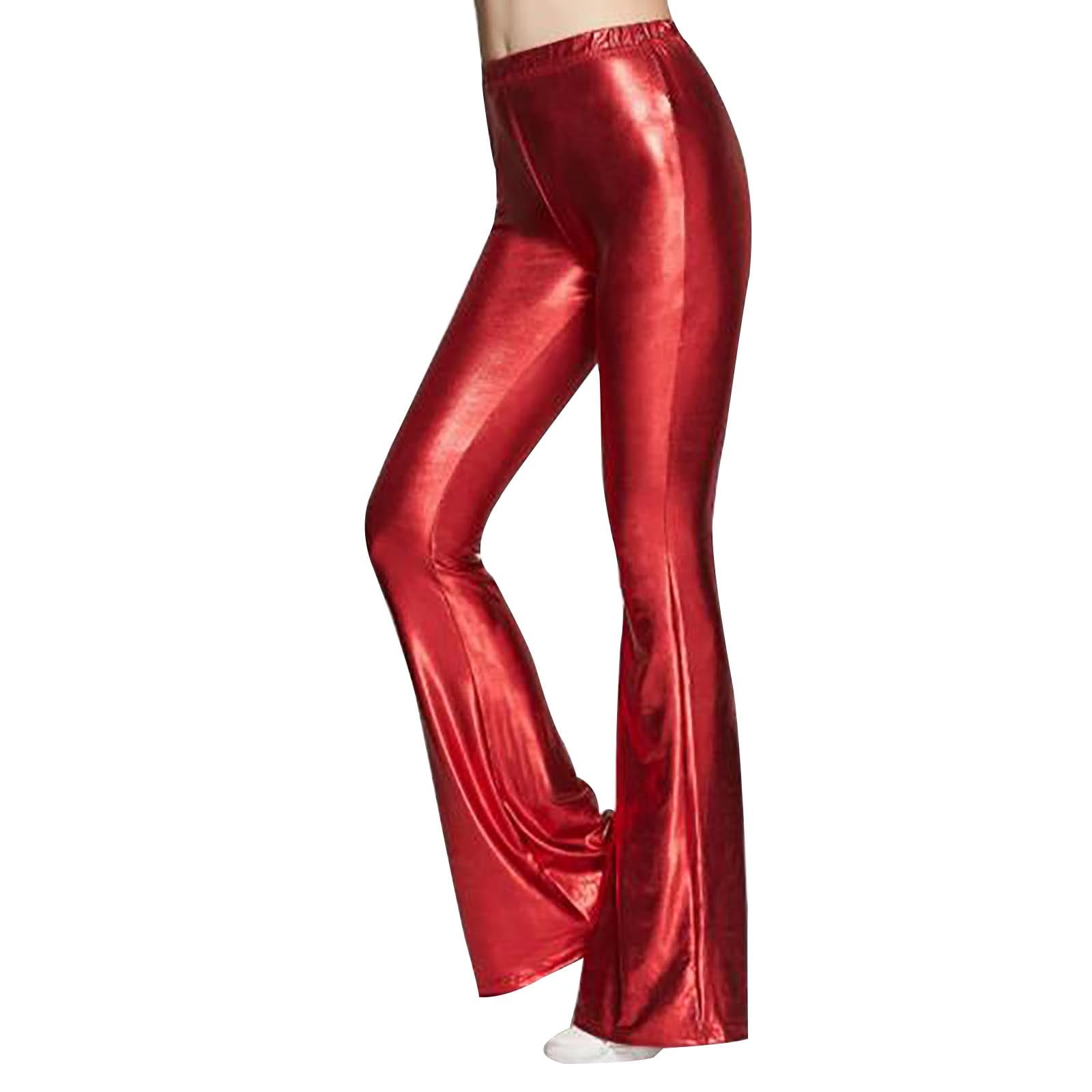 VgaVtl Womens Leggings High Waist Red Womens Trousers Plus Size Fashion ...