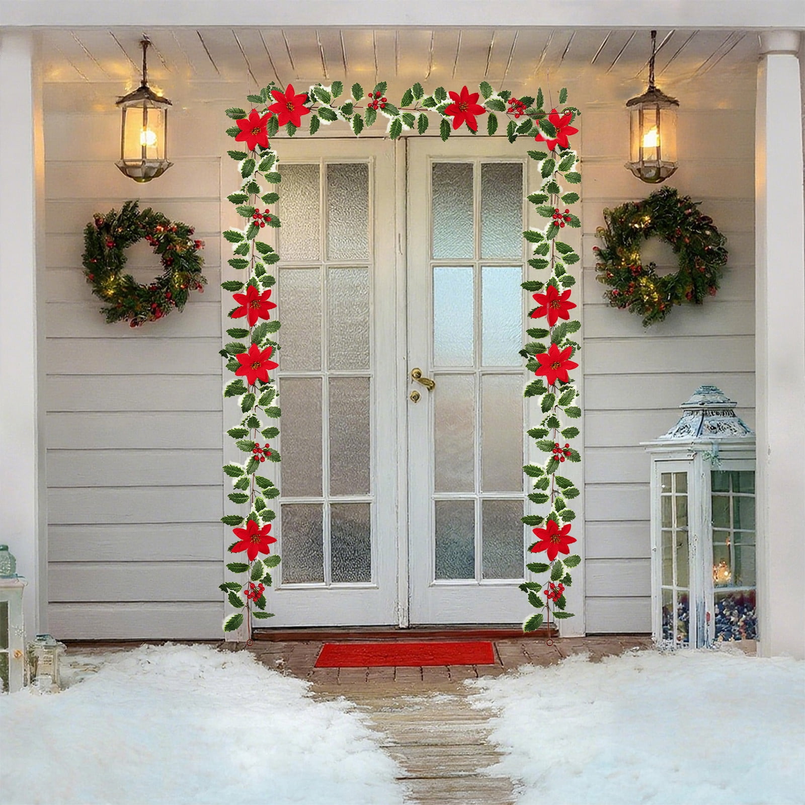 Vggrvlo 3.4FT Christmas Cedar Garland Green Artificial Greenery Garland ...