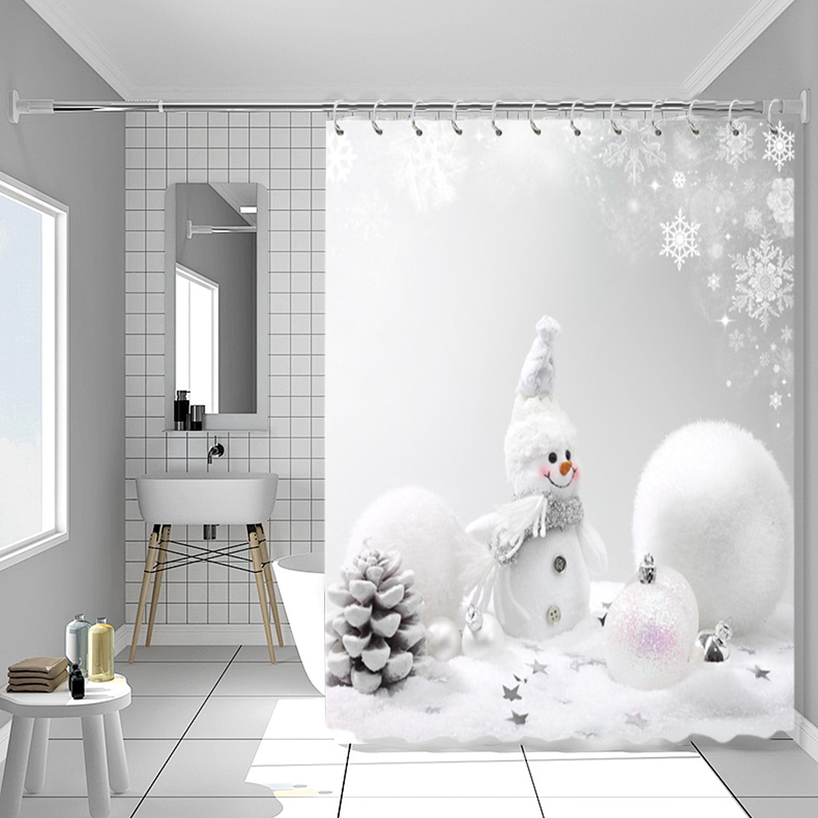 Vggrvlo Bath New Arrivals Shower Curtain or Liner with 12 Hooks Premium ...