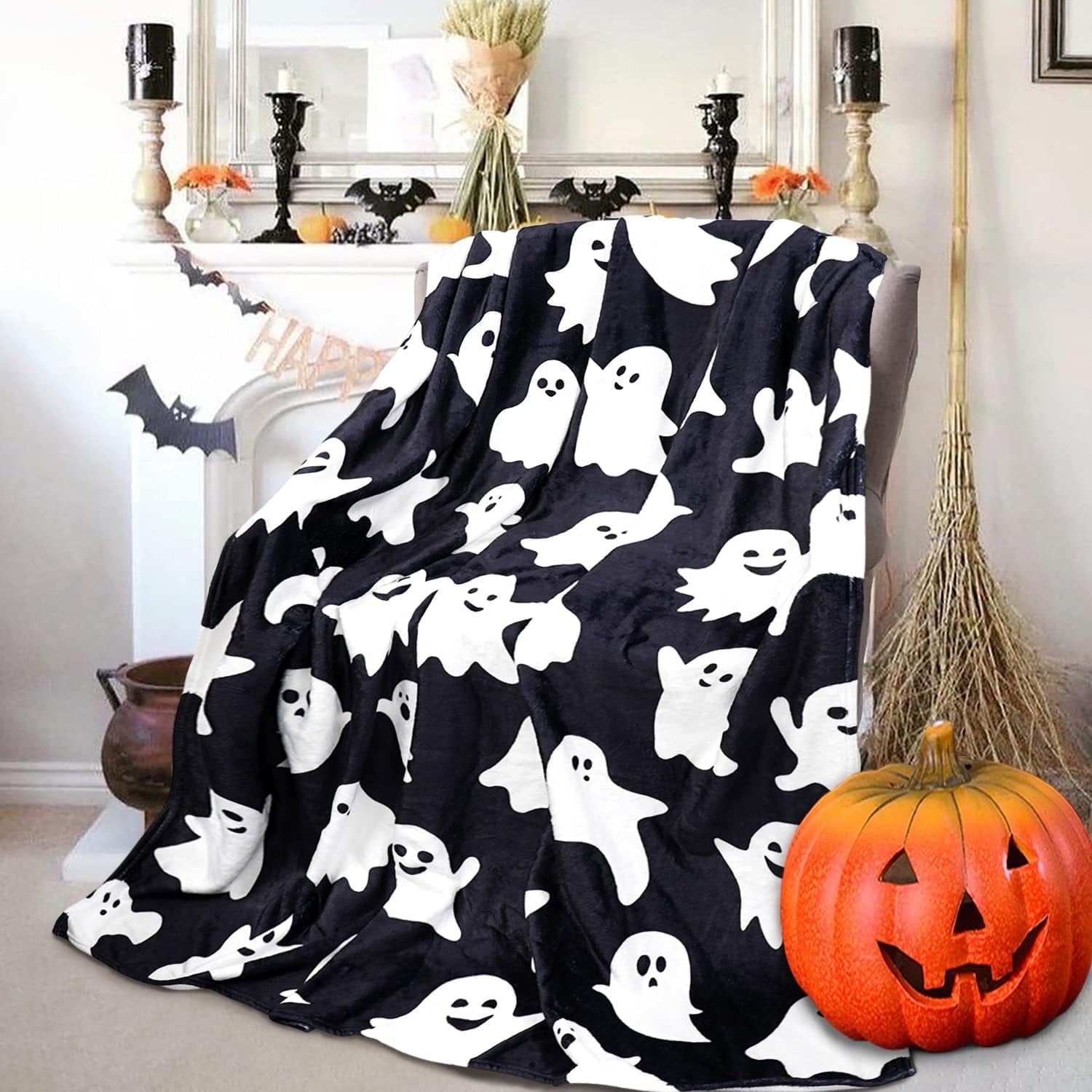 Vggrvlo Blanket Savings Halloween Themed Throw Blanket Spooky Ghost ...