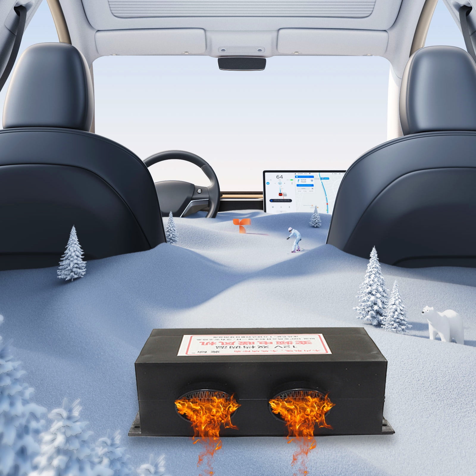 Vggrvlo Car Heater Portable 12V Car Heaters & Defroster 200W Fast ...