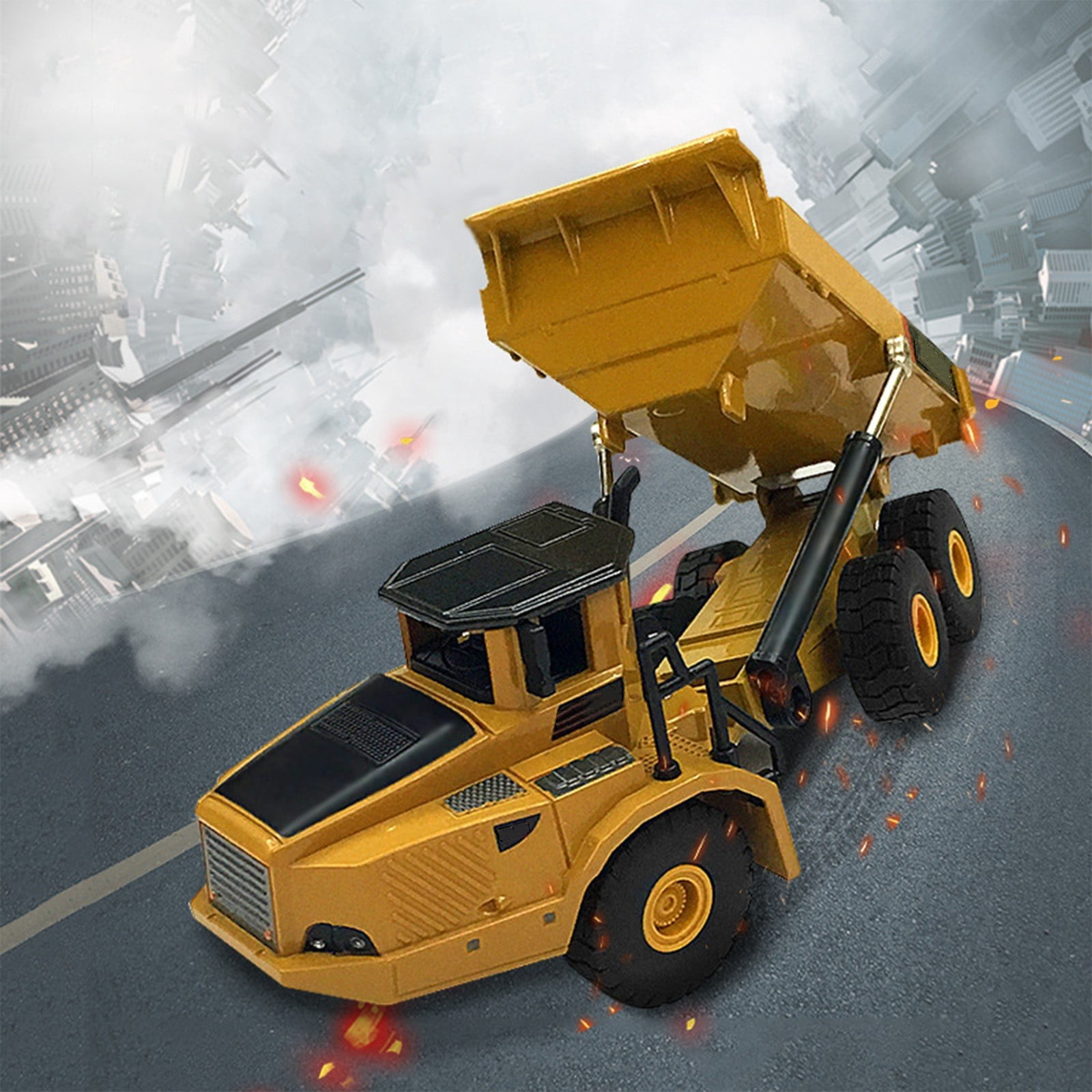 Vggrvlo Diecast Engineering Construction Vehicles Dump Truck Alloy Boom ...