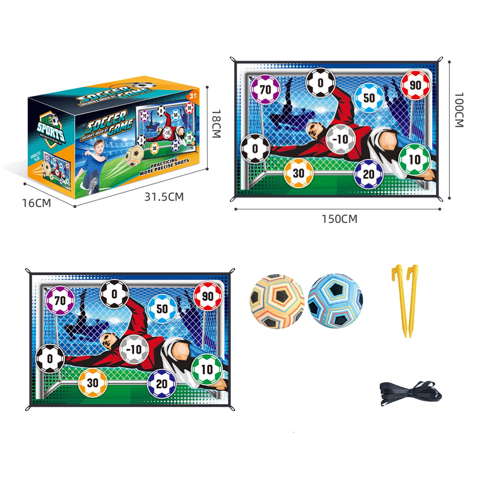 Vggrvlo Toy Soccer Ball Game Set Indoor/Outdoor Backyard Toss Soccer ...