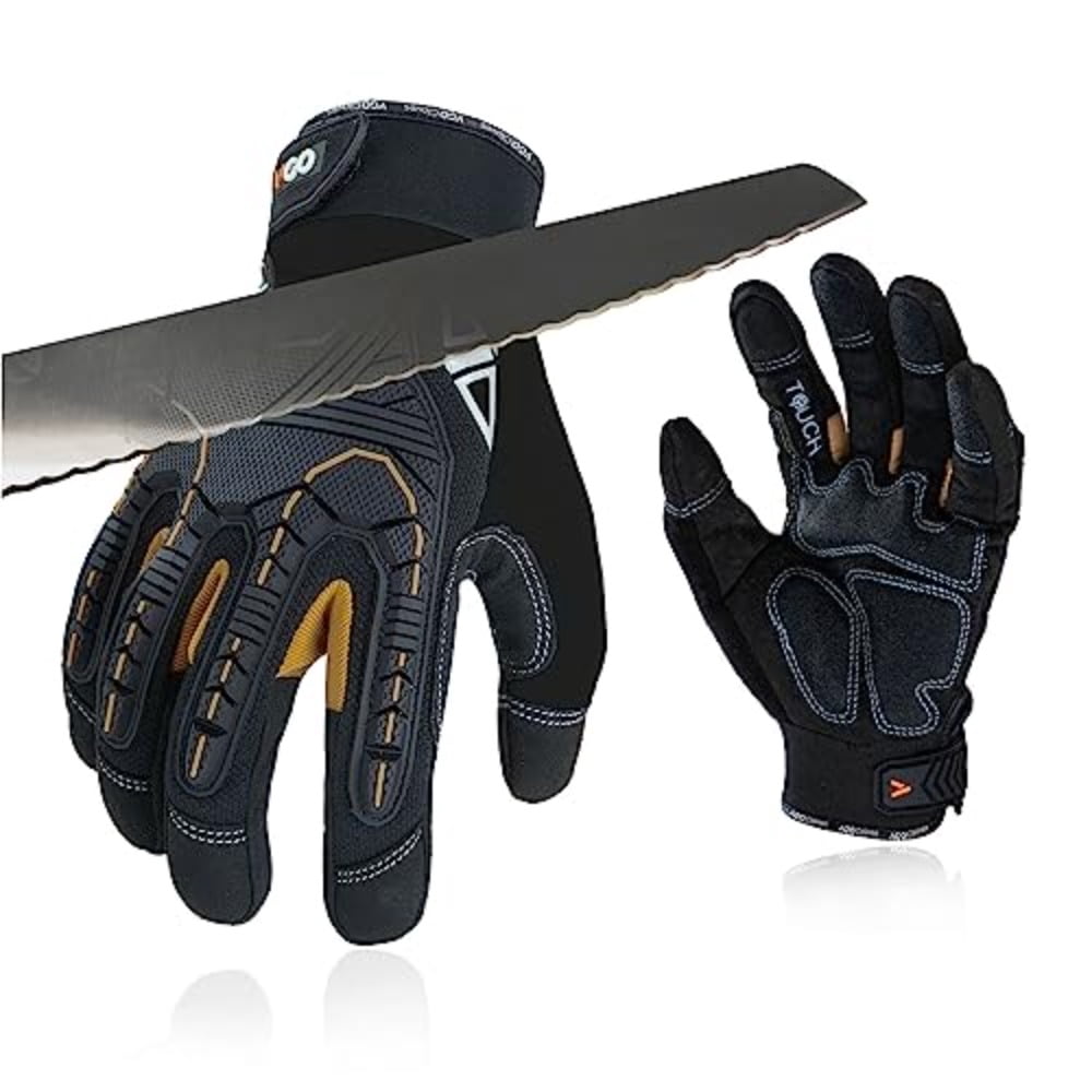 Vgo... Cut Resistant Gloves Cutproof Leather Work Gloves Men Women ...