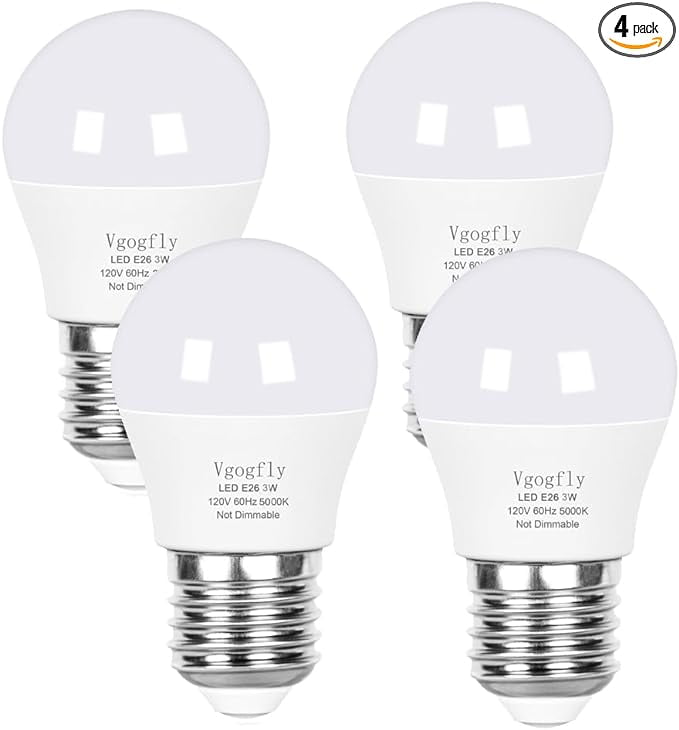Vgogfly 3W LED Bulb Equivalent 25 Watt Light Bulbs, A15 Daylight 5000K ...