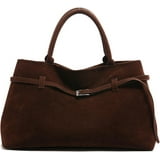 Vhitler Suede Tote Bag Large Brown Suede Bag Designer Handbags Leather ...