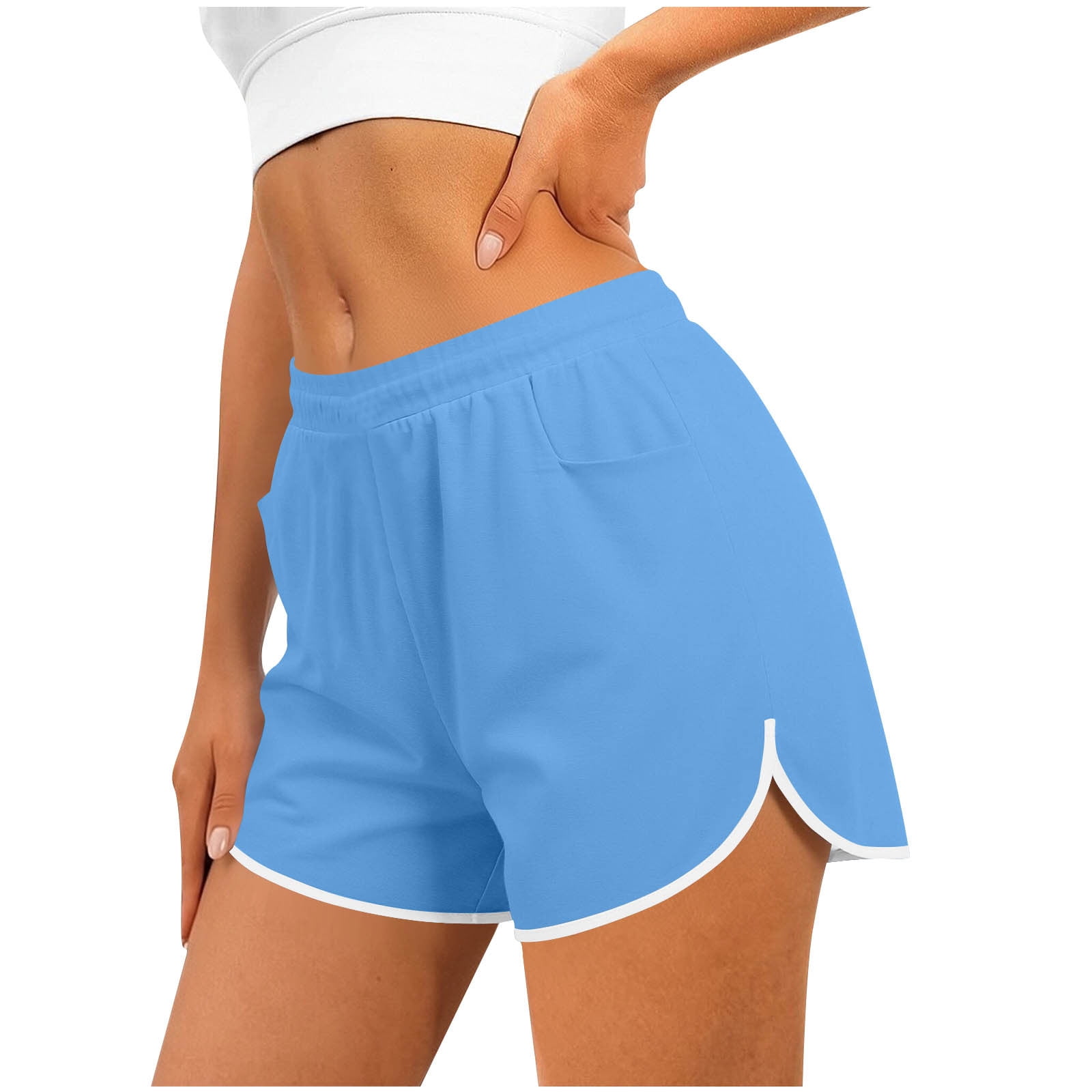 Vhkiploz Dolphin Shorts For Women'S Elastic Waist Board Shorts Solid ...